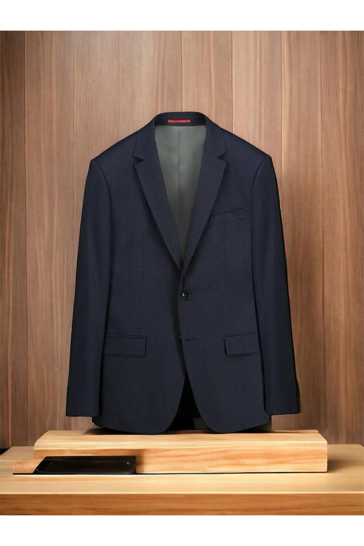 Sarar İnterview Sarar Zeus Mono Yaka Slim Fit Lacivert Yün Takım Elbise ...