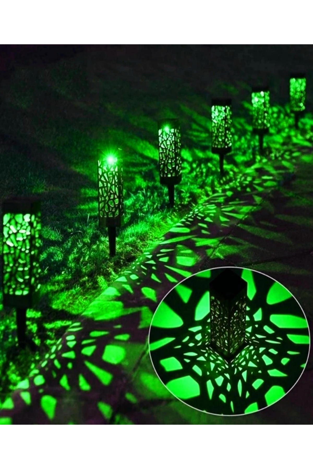 Kyrotech 2 Adet Dekoratif Çimen Yeşili Solar Bahçe Aydınlatma Lambası ...
