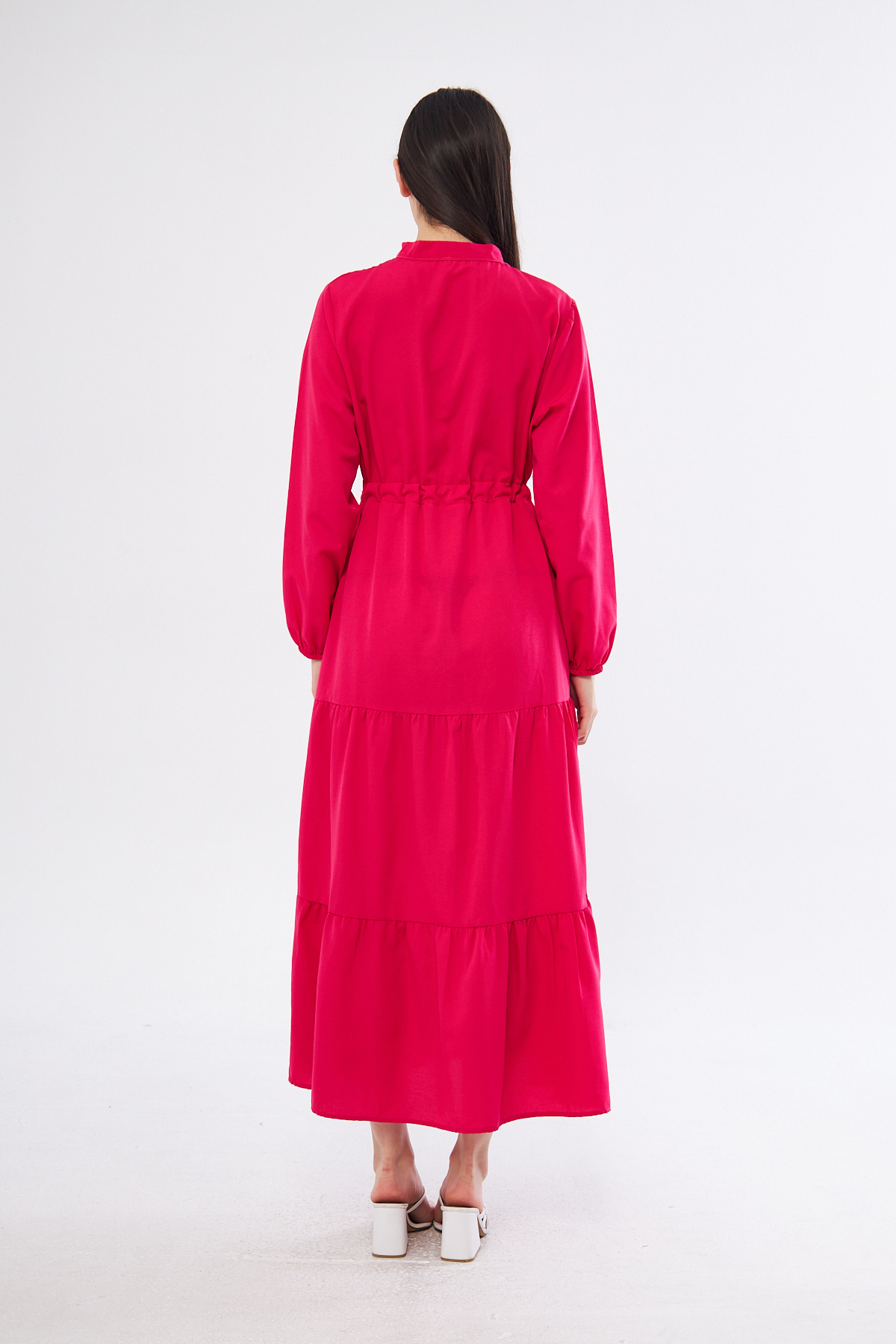 brako tekstil Kadın Önden Düğmeli Hakim Yaka Katlı Elbise Fiyatı, Yorumları - Trendyol