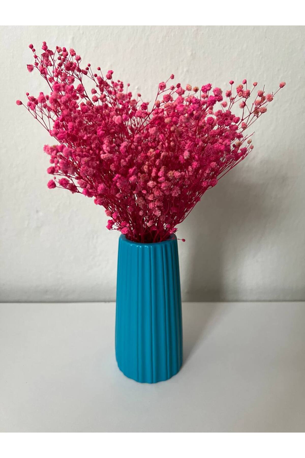 Love Candle Dekor Turkuaz Vazo, Dekoratif Vazo, Kuru Çiçek Vazo, Bohem ...