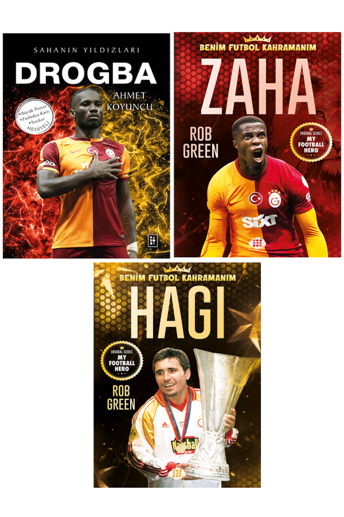 Parodi Yayınları Sahanın Yıldızları DROGBA - ZAHA - HAGİ ( Büyük Poster Stcker Futbolcu Kartı ...