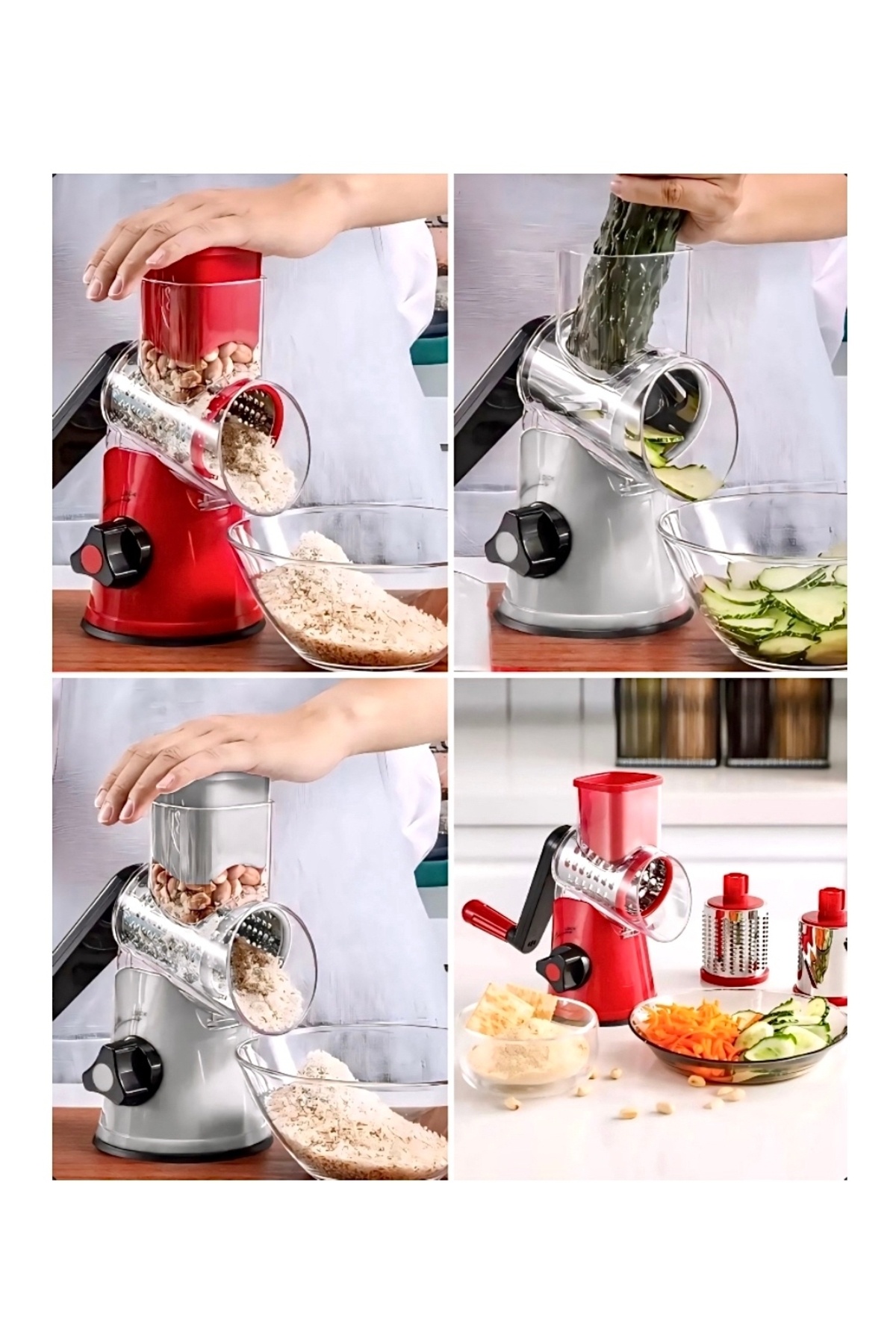 Mi-ÇA HOME Premium Paslanmaz Çelik , Pratik 3 Başlıklı Kollu Rende ...