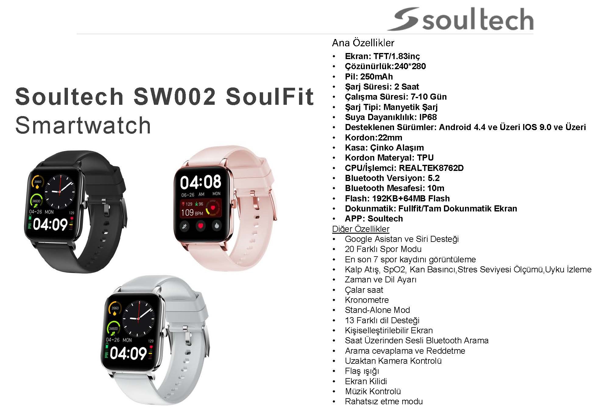 Soultech Soulfit SW002G Akıllı Saat Gümüş Fiyatı, Yorumları - Trendyol