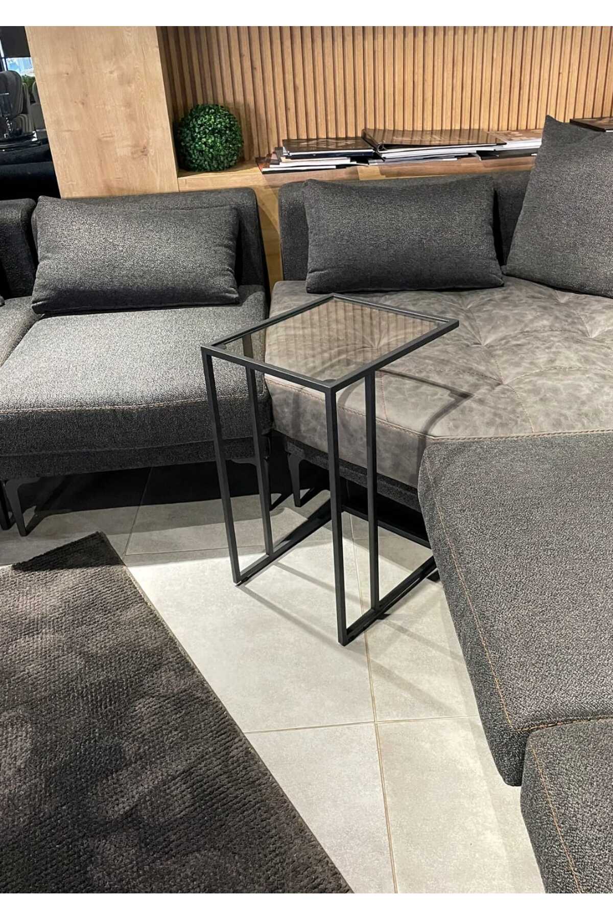 Lamra Dizayn 3'lü C Sehpa Siyah ,Şeffaf Güvenilir Tamperli Camlı ,Çok ...