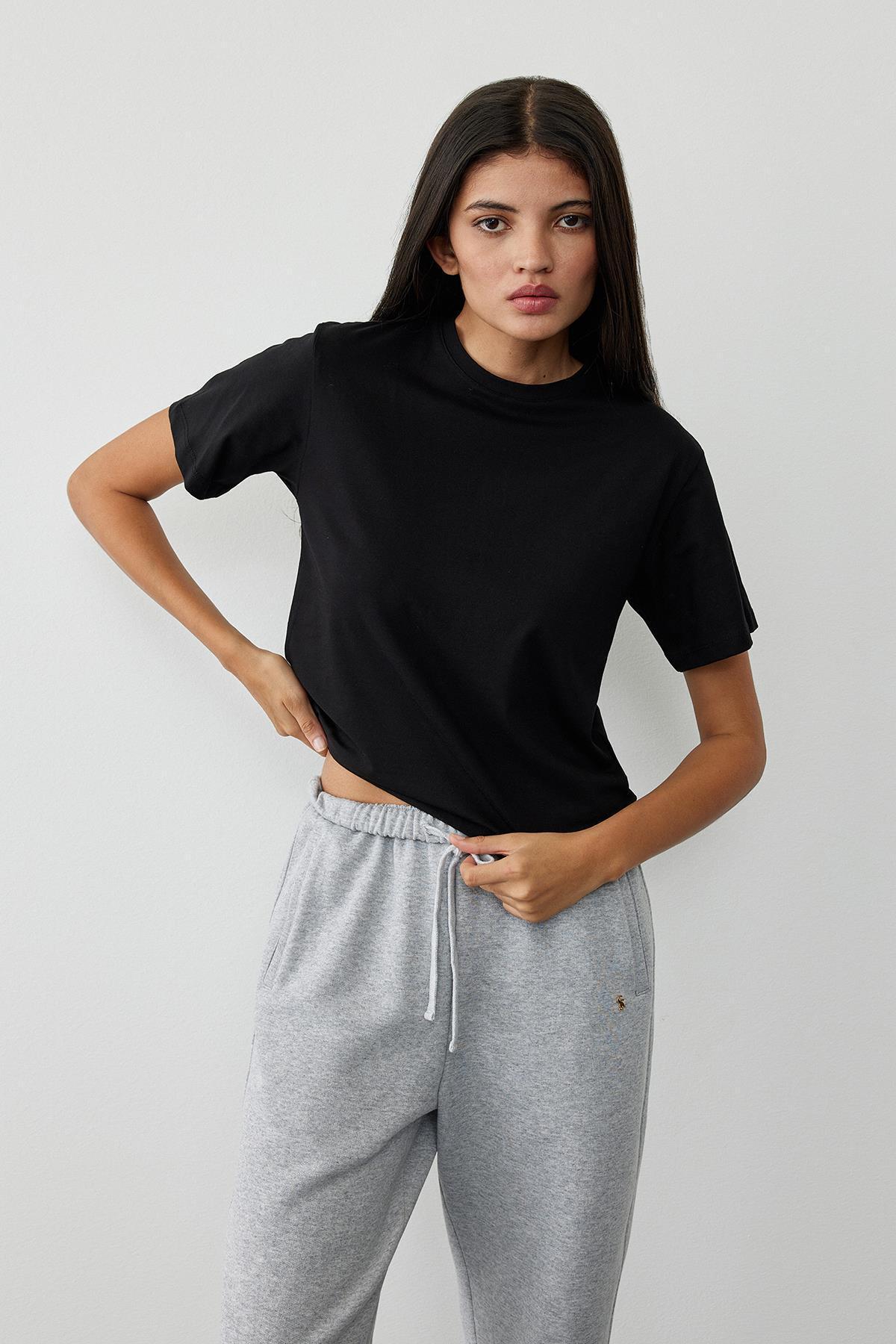 Suud Collection Siyah Pamuklu Basic Tişört Fiyatı, Yorumları - Trendyol