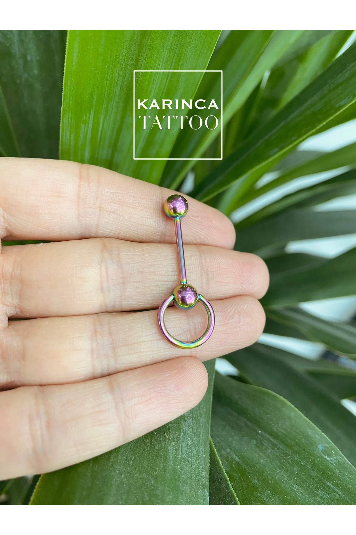 Karınca Piercing Gökkuşağı Renkli Ucu Halka Dil Piercingi (KARINCA ...