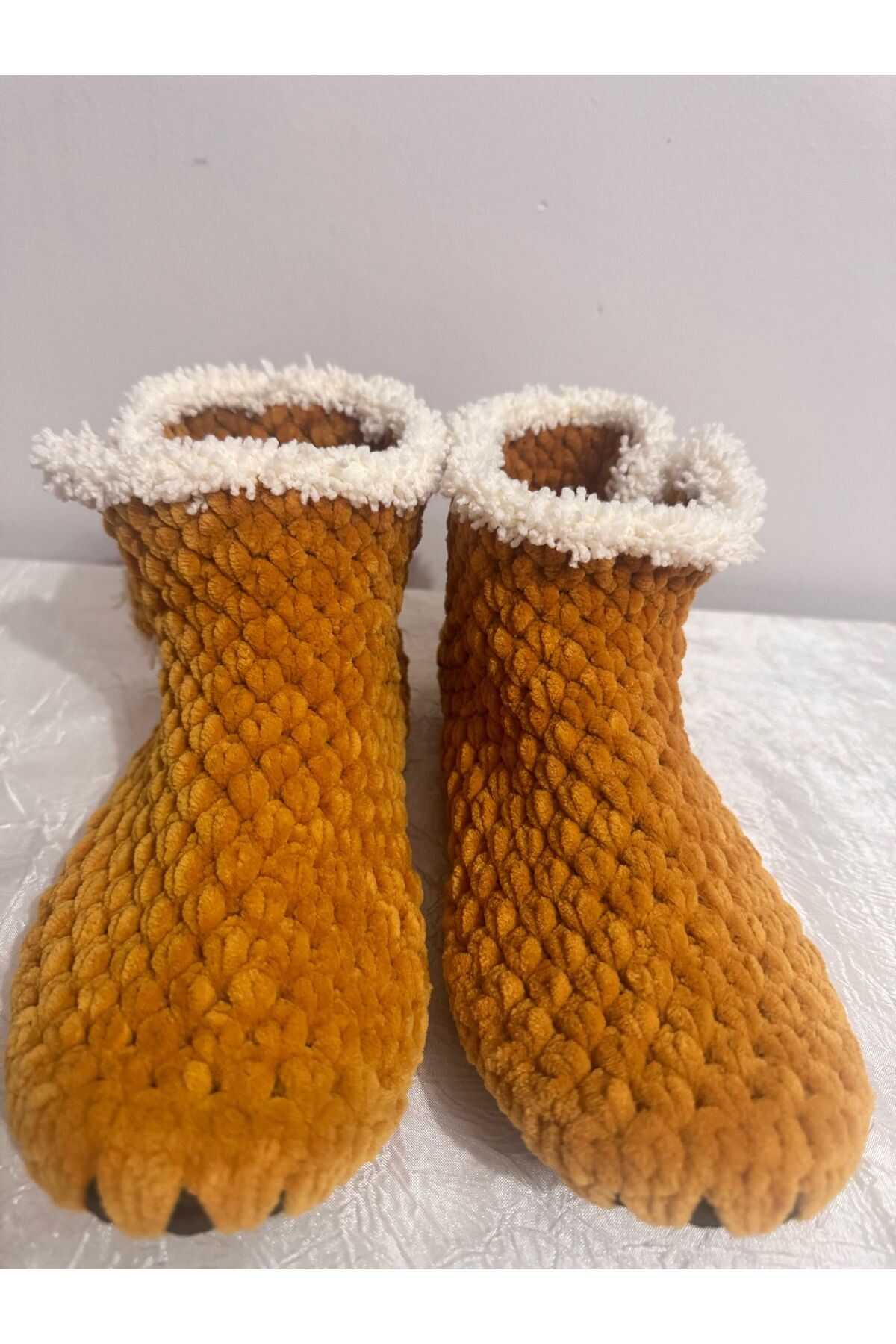 MERUT STYLE HAYATINI RENKLENDİR El Örgüsü Ev Botu Panduf Kadife Ip Yandn Düğmeli Fiyatı ...