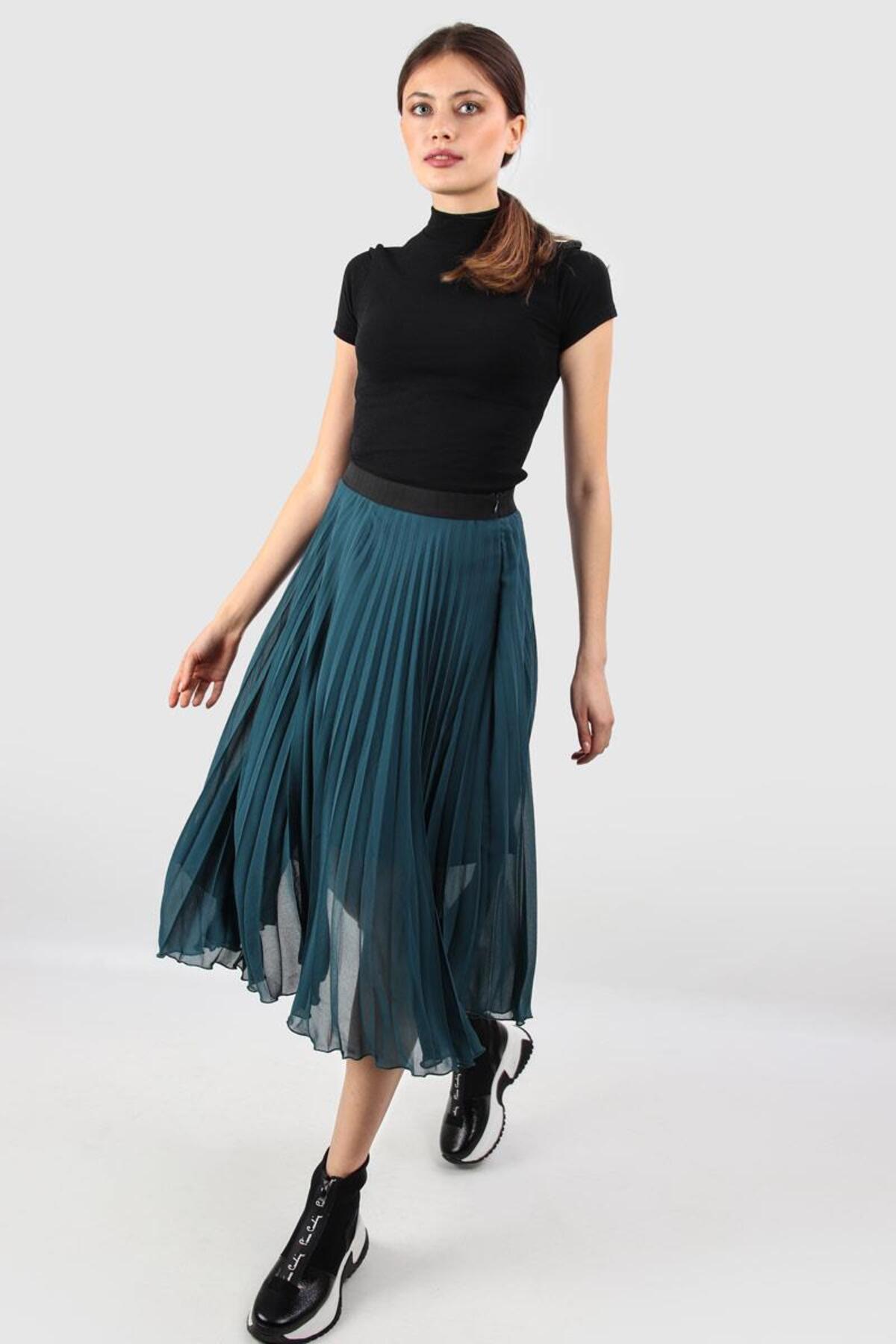 ALEXANDERGARDI Piliseli Şifon Etek (B20-ETK01) Fiyatı, Yorumları - Trendyol