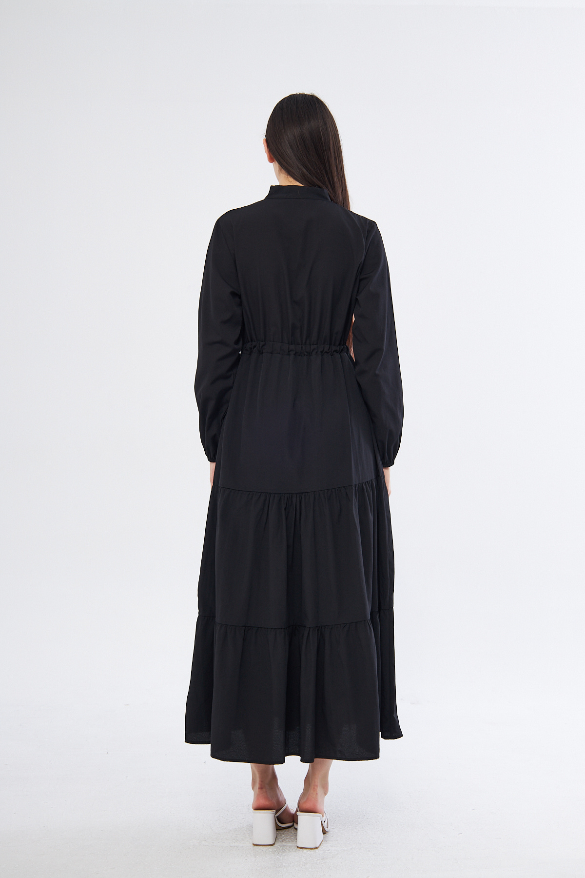 brako tekstil Kadın Önden Düğmeli Hakim Yaka Katlı Elbise Fiyatı, Yorumları - Trendyol