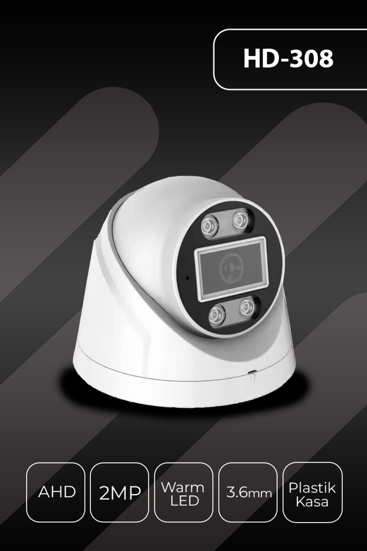 HS HD-308 2MP AHD 3.6MM WARM LED Dome Güvenlik Kamerası Fiyatı ...