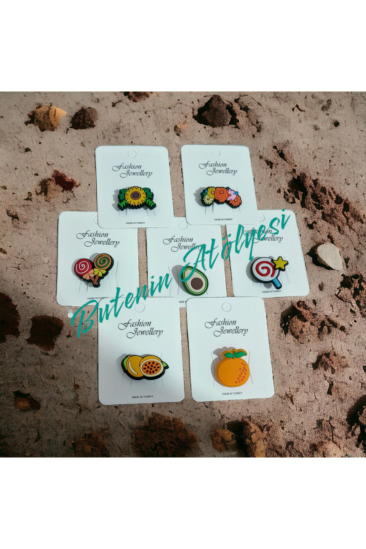 Butenin Atölyesi 5'li Yaka Rozeti, Çanta Rozeti, Karışık, Pvc Yumuşak ...