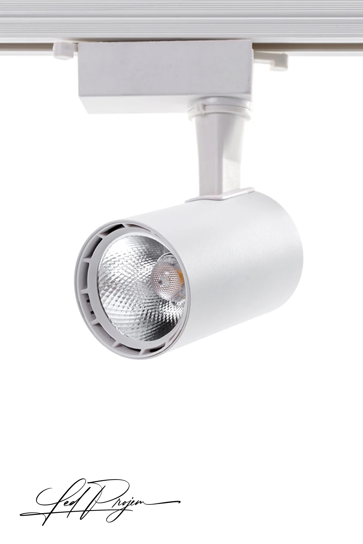 LED PROJEM Beyaz Kasa Ve Günışığı 4 Adet 360 Derece Dönen Led Ray Spot Lamba 1 Metre Raylı ...