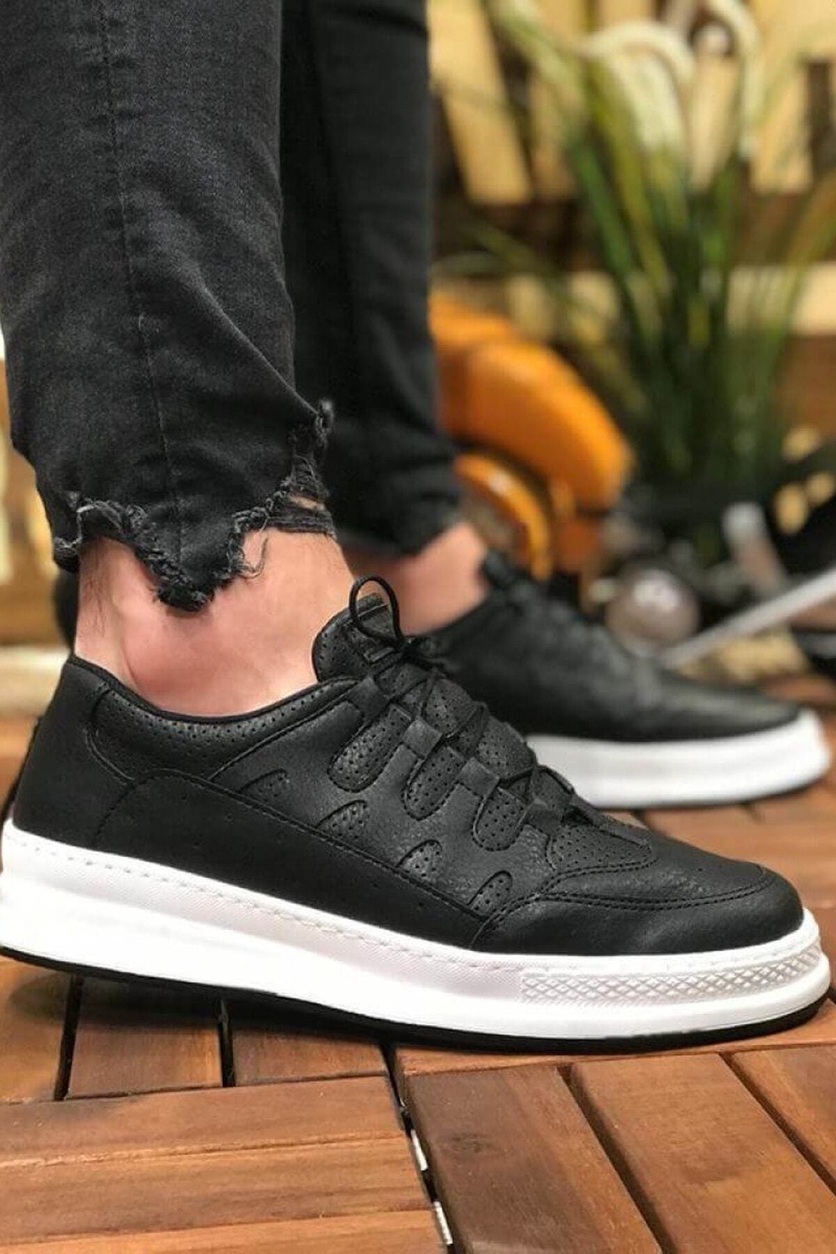 Chekich Siyah Beyaz Erkek Spor Ayakkabı Ch040 Chekich Siyah Beyaz Erkek Spor Ayakkabı Ch040