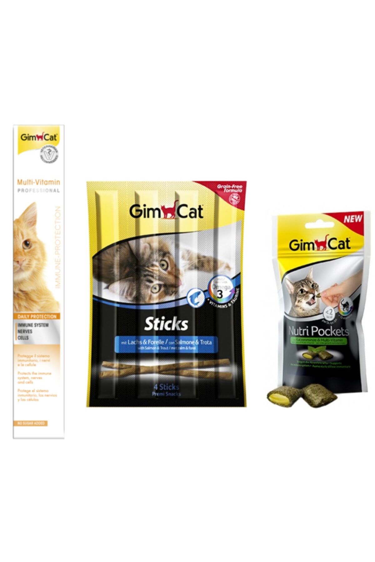 Gimcat Multi Vitamin Paste Kedi Macunu 100 gr + Sticks Somonlu 20 gr ...