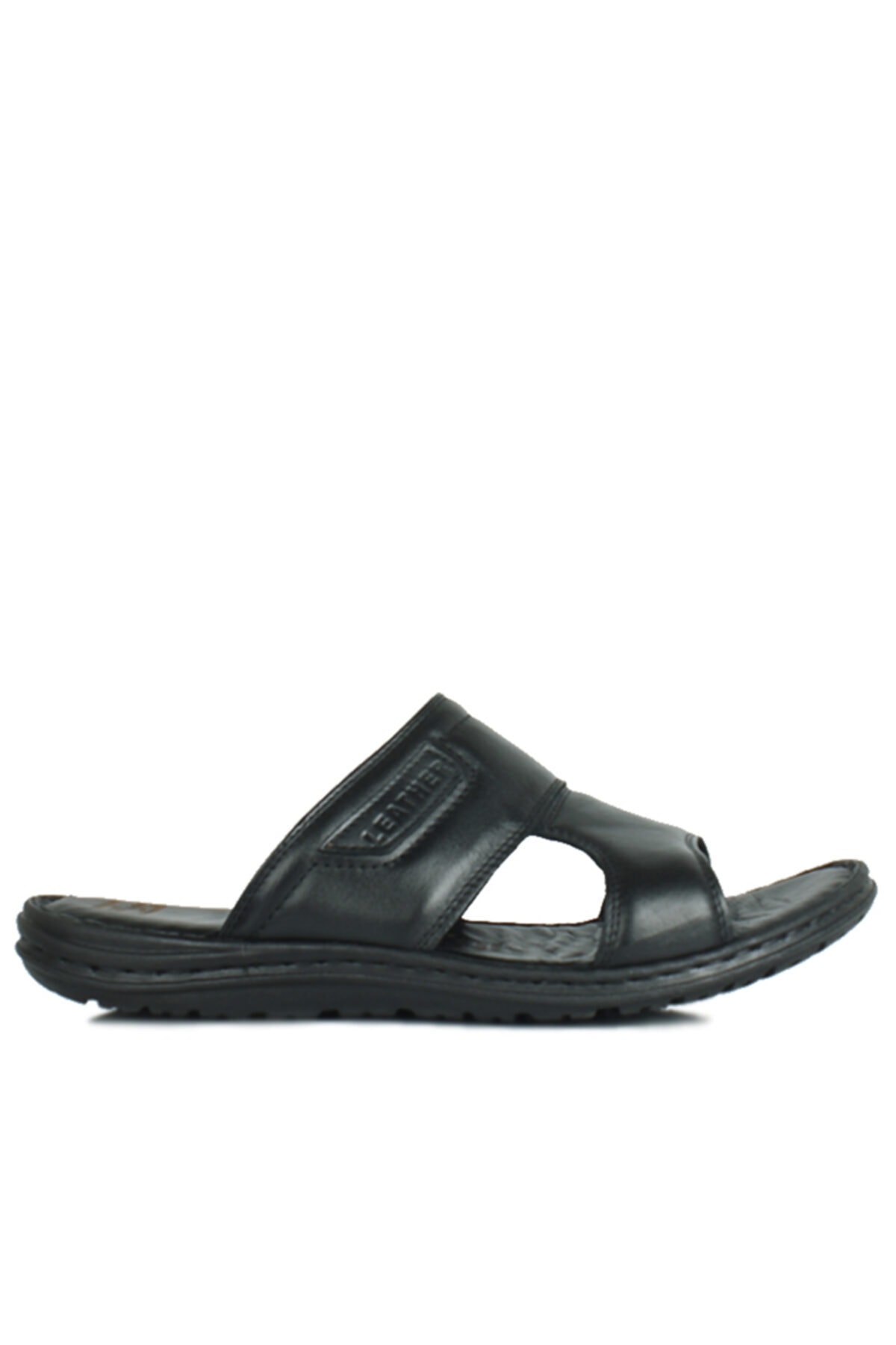 Kalahari Hakiki Deri Siyah Erkek Sandalet