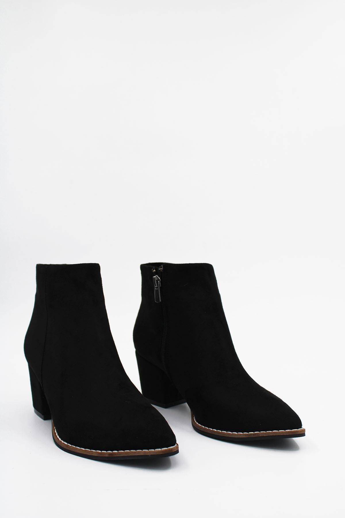 ByErz Kadın Siyah Süet Bot