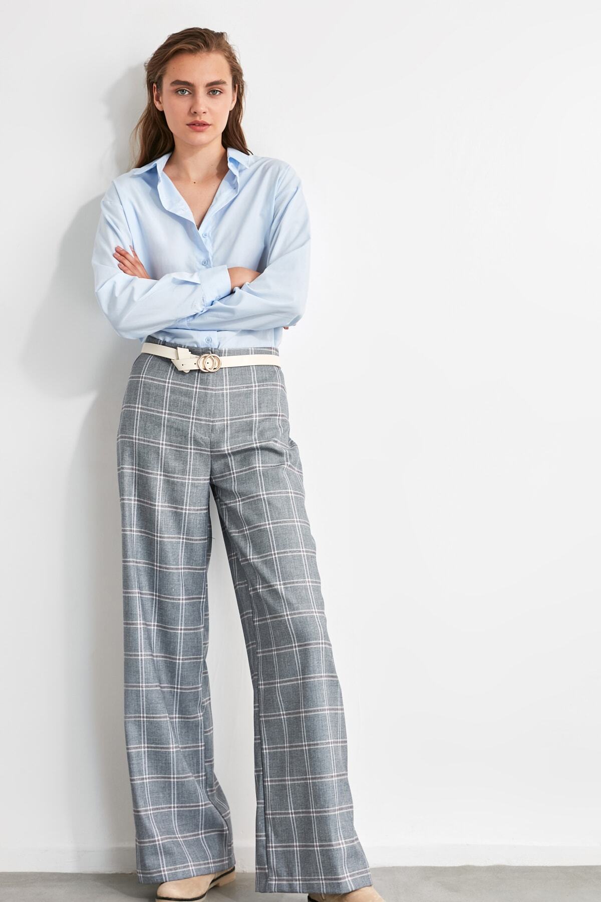 TRENDYOLMİLLA Gri Bol Paça Pantolon TWOAW20PL0330 Fiyatı, Yorumları ...