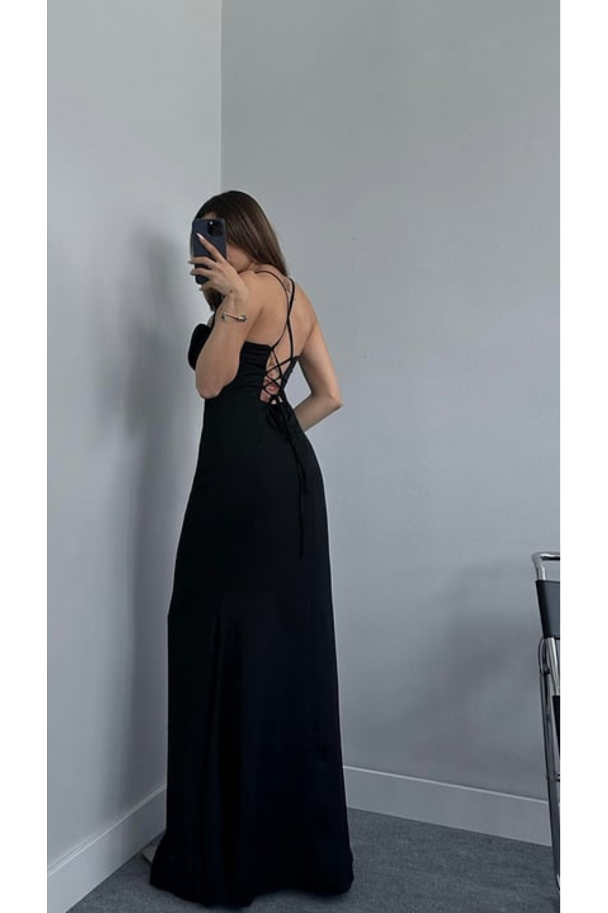 BEAUTY FASHİON Kadın Abiye Elbise İnce Askılı Arkadan Çapraz Bağlamalı ...