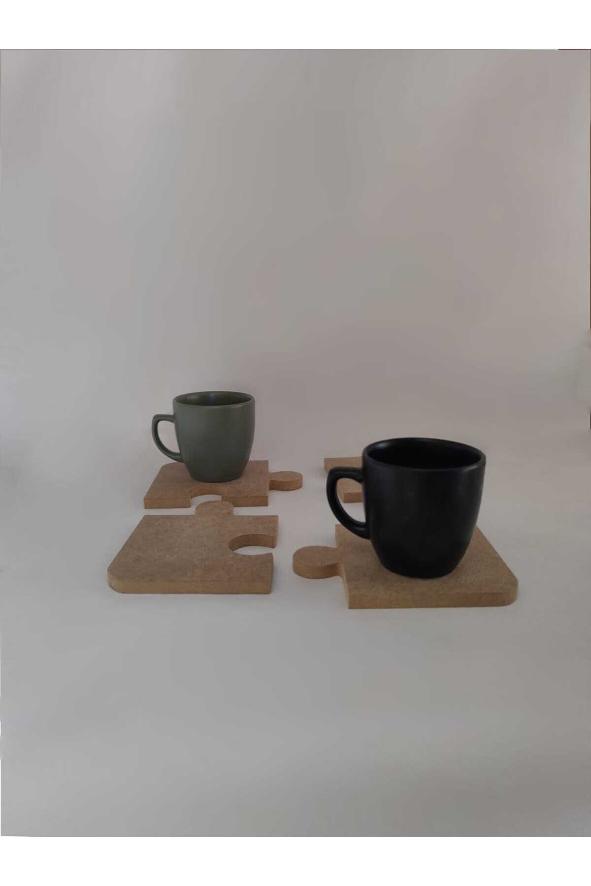 şimşek hobi tasarım Puzzle Desenli Boyanabilir ahşap Kahve ve Çay ...