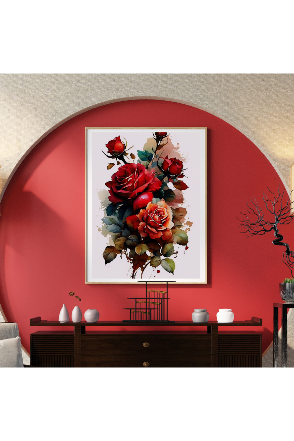 lule home Sayılarla Boyama Seti Kırmızı Güller 40x50 cm - Fiyatı, Yorumları