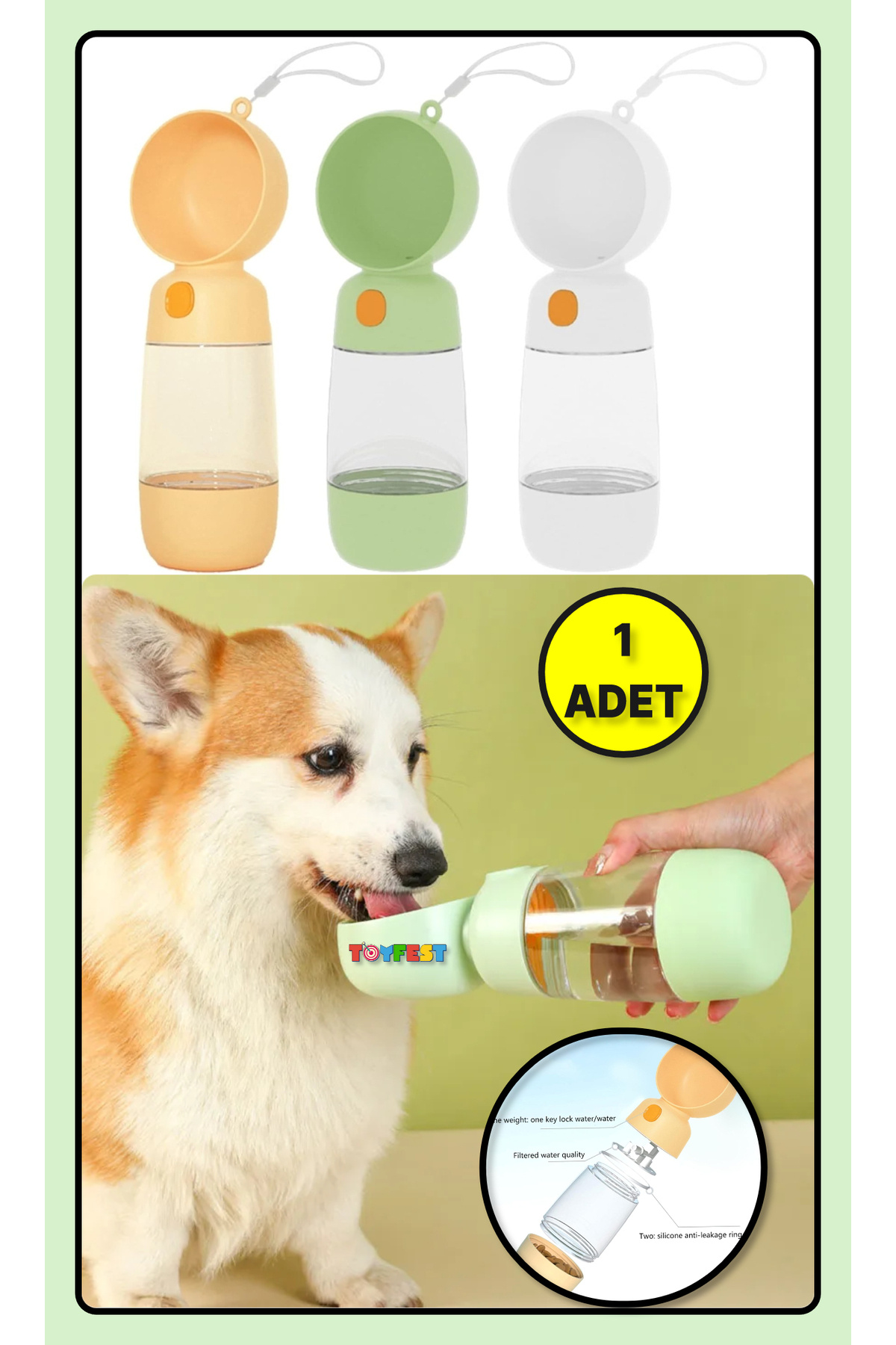 TOYFEST Kedi Köpek Evcil Hayvan Portatif Seyahat Amaçlı Suluk ve Mama ...