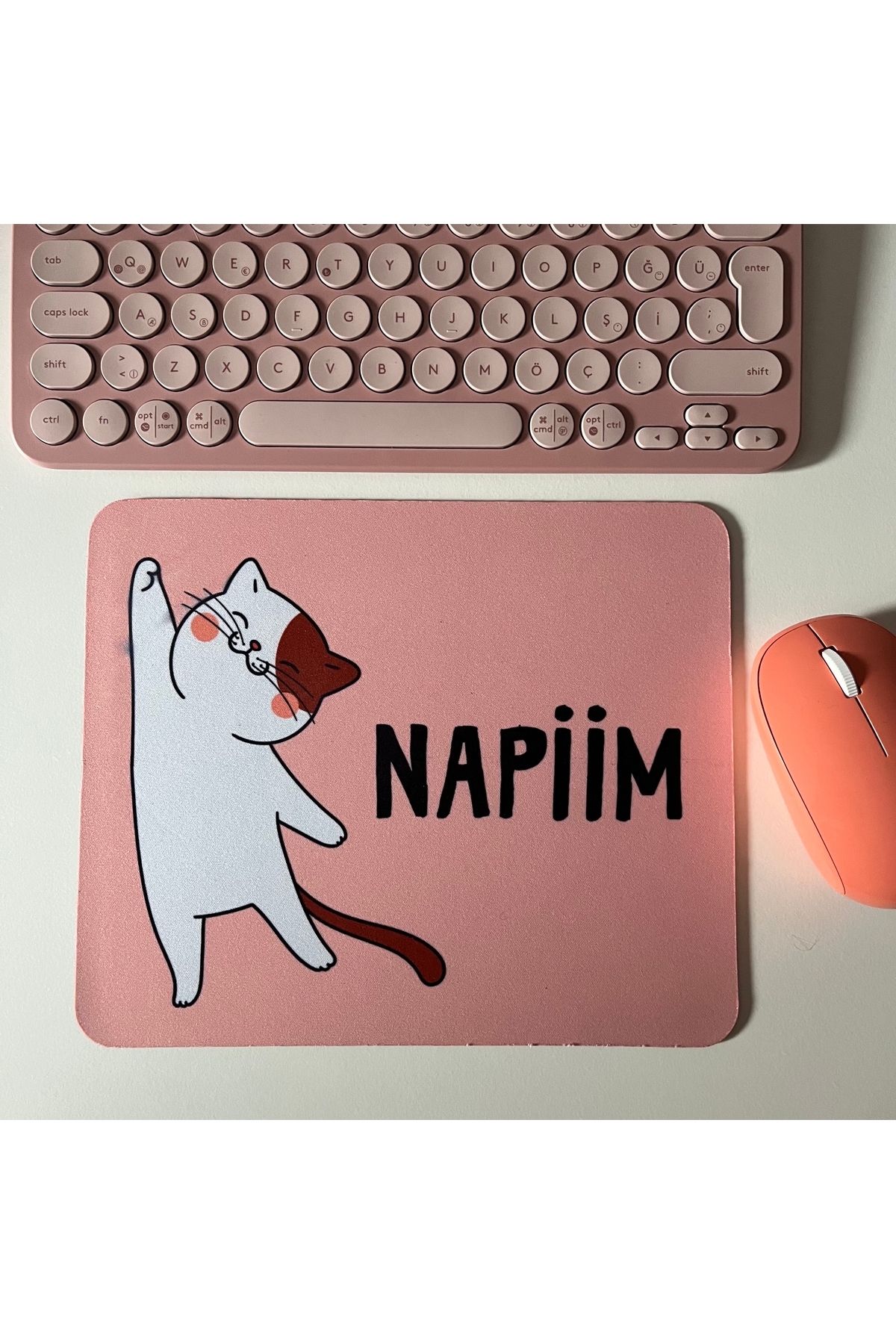 Duxy Sevimli Kedi Mouse Pad, 21x17 cm, Kaymaz Taban, Ev, Ofis ve Oyun ...