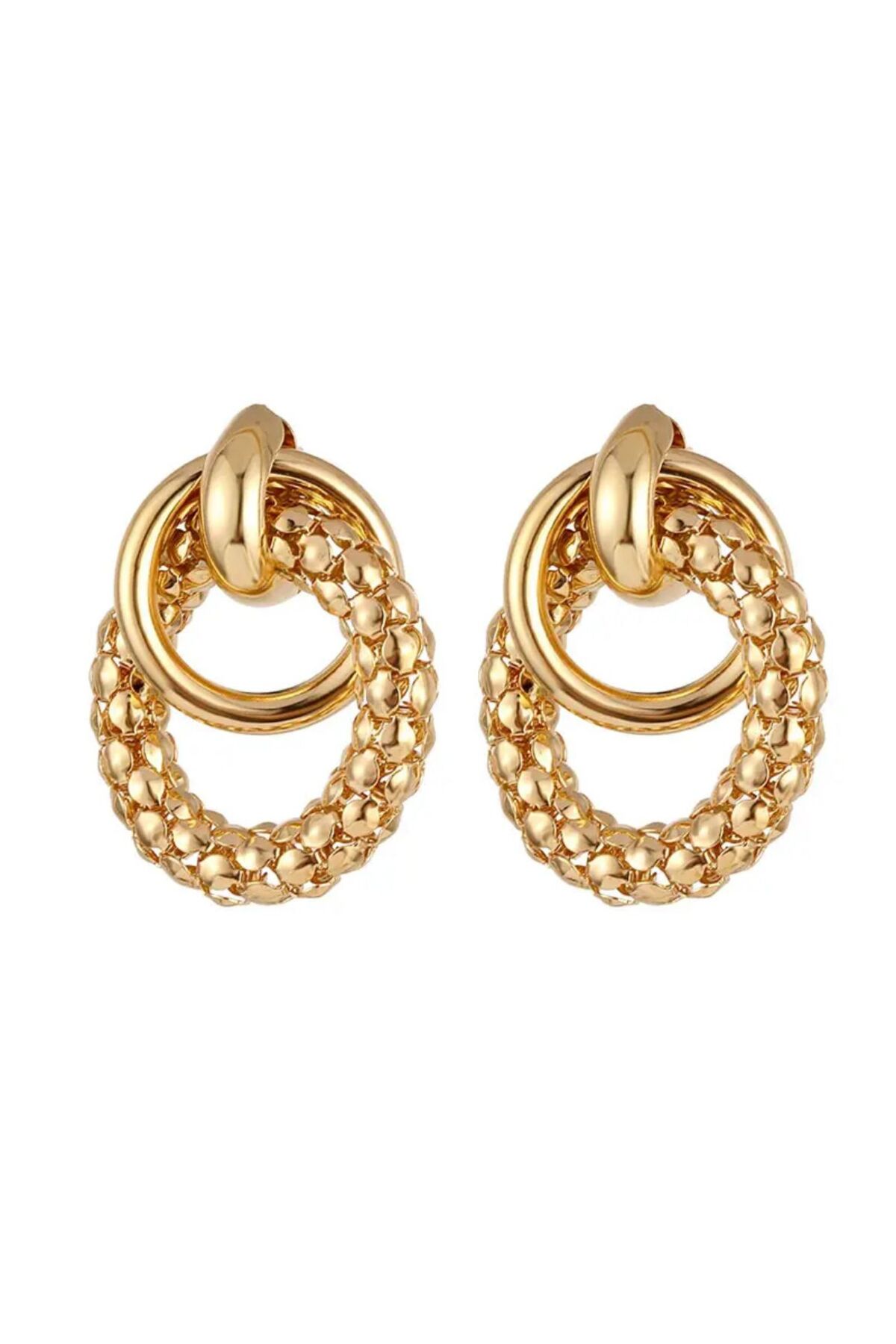 Rachel Gold Hasır Model Halka Geçmeli Retro Küpe-4 cm Fiyatı, Yorumları ...