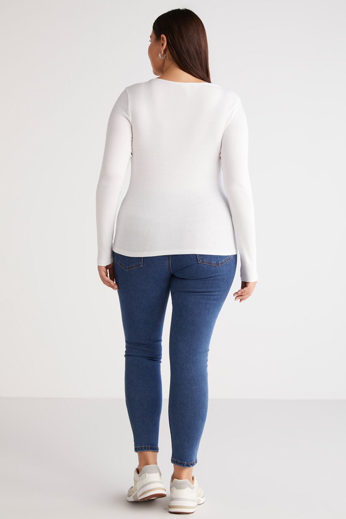 ETHIQUET Zazanabb Kadın Fitilli Görünümlü Vücudu Saran Derin Yuvarlak ...