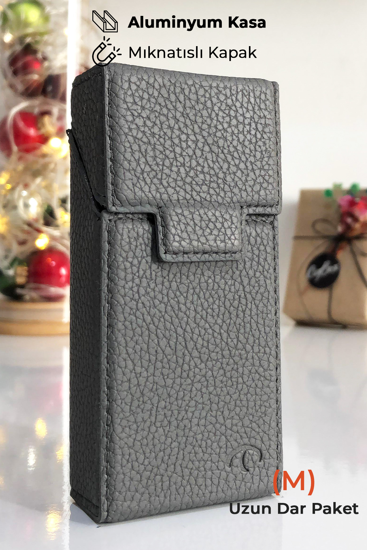 CIGBOXTR Sigara Kutusu Deri - (M) Uzun İnce Dar Paket - Aluminyum Kasa- Mıknatıslı KapakFiyatı ...