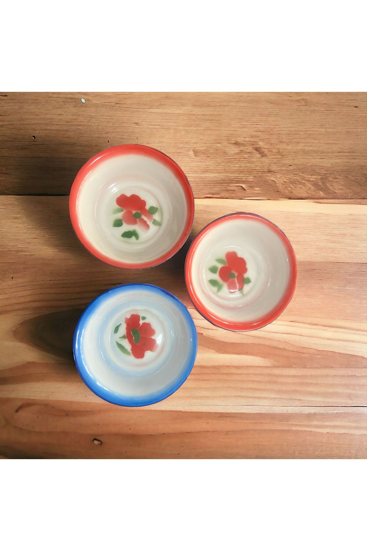 ÖY ELİSAM Emaye 3'lü Set 18 Cm Kase Meyvelik Sebzelik Derin Çinko Tabak ...