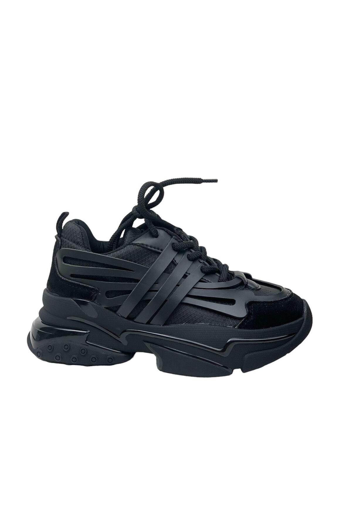 bescobel Kadın Gerya Siyah Konfor Taban Günlük Yürüyüş Ayakkabı Sneaker ...