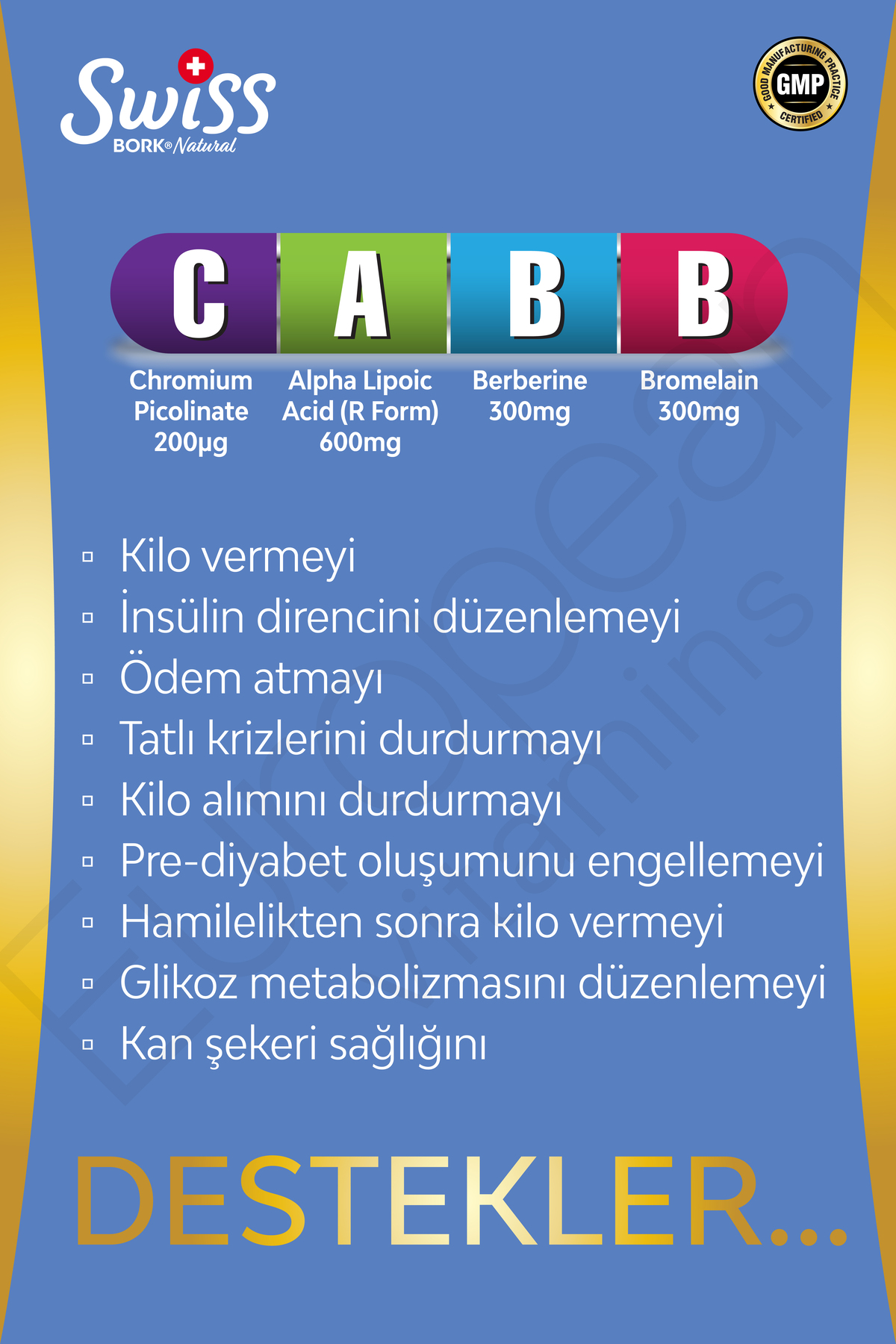 Bork Swiss Natural Swiss Bork Cabb 30 Kapsül İştah Kesici Kan ve Şeker ...