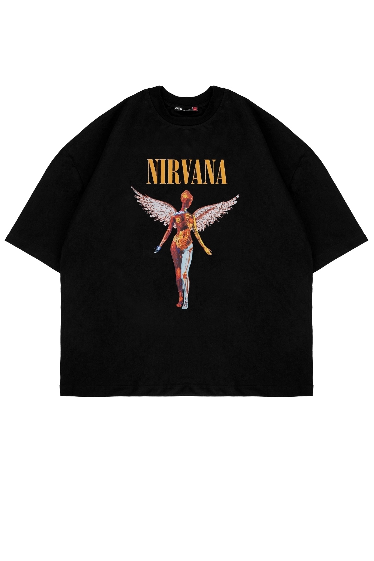Sekizbiraltı Nirvana Angel Baskılı Oversize Unisex Siyah Tshirt Fiyatı ...