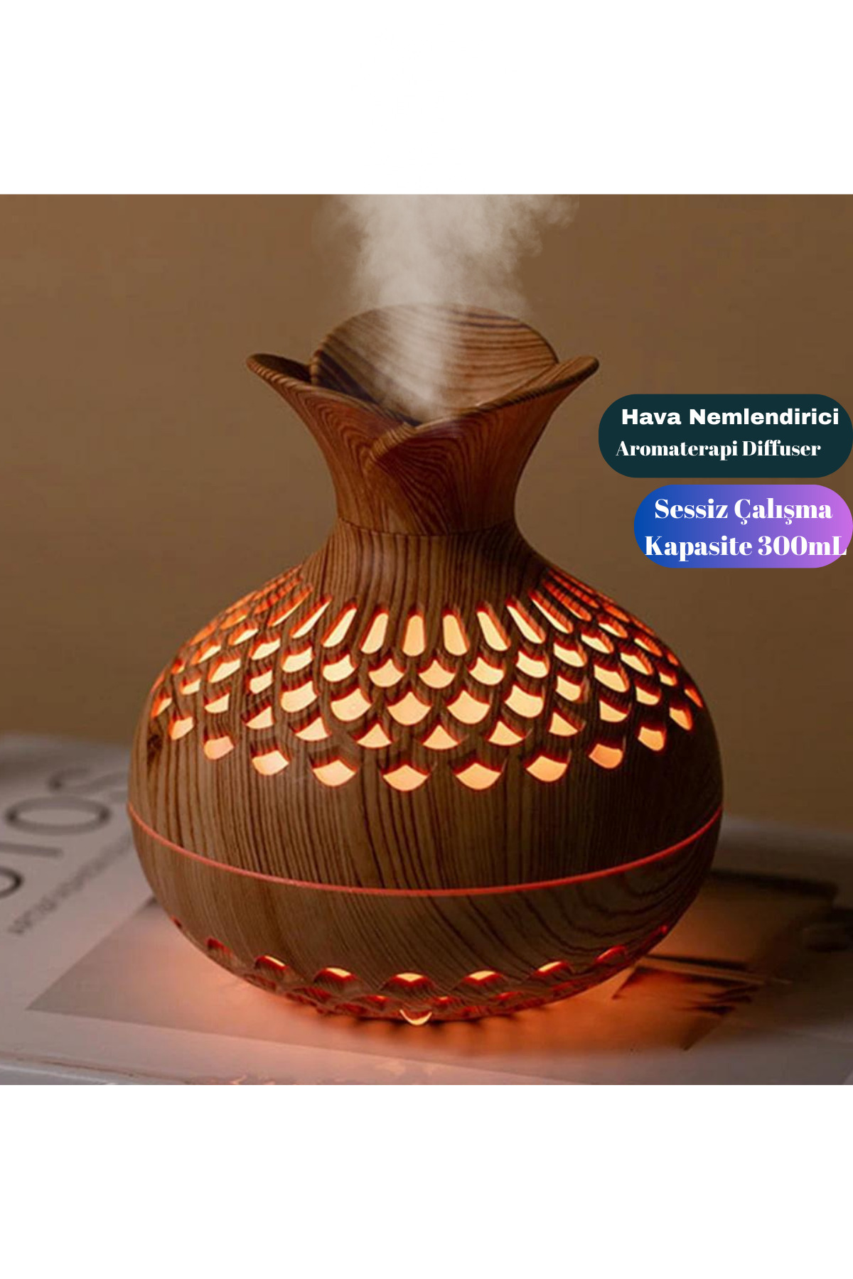 Sarftech Kahverengi 7 Led Işıklı Aromatik Oda Kokusu Hava Nemlendirici 300ml Kahve Aroma ...