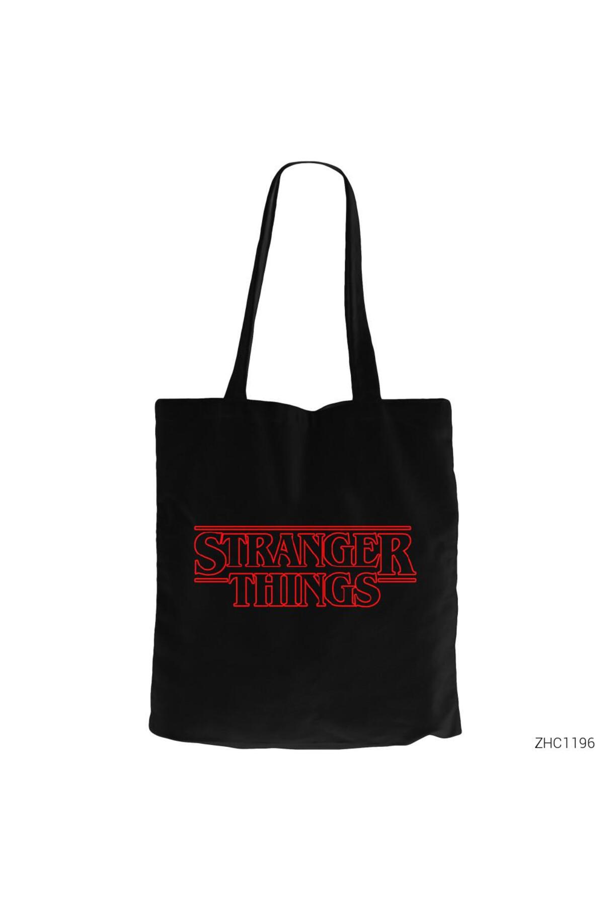 Z zepplin Stranger Things Logo Outline Siyah Kanvas Bez Çanta Fiyatı ...