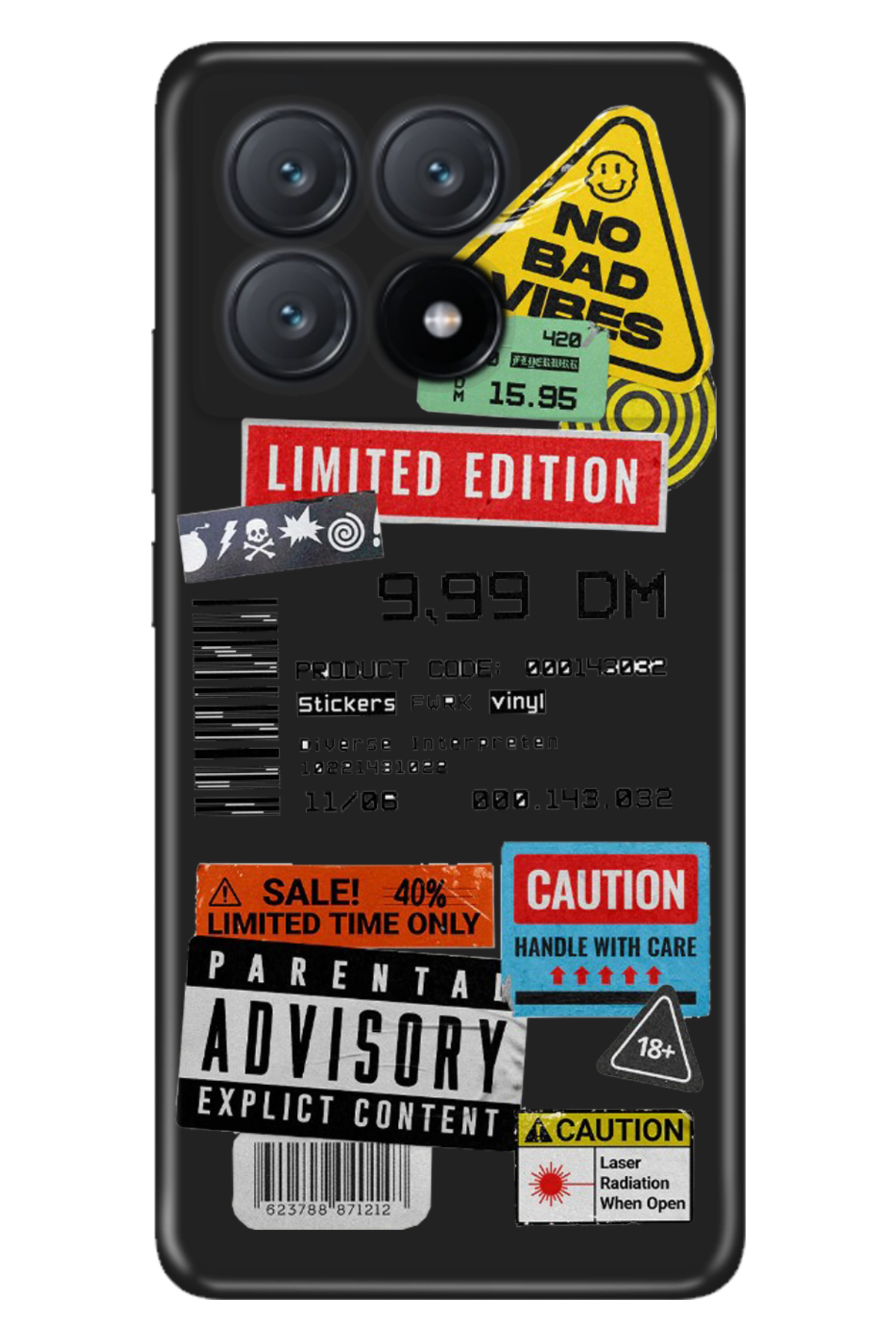 POCO X6 Pro 5G Uyumlu Kılıf Resimli Baskılı Nano Silikon Mix Sticker ...