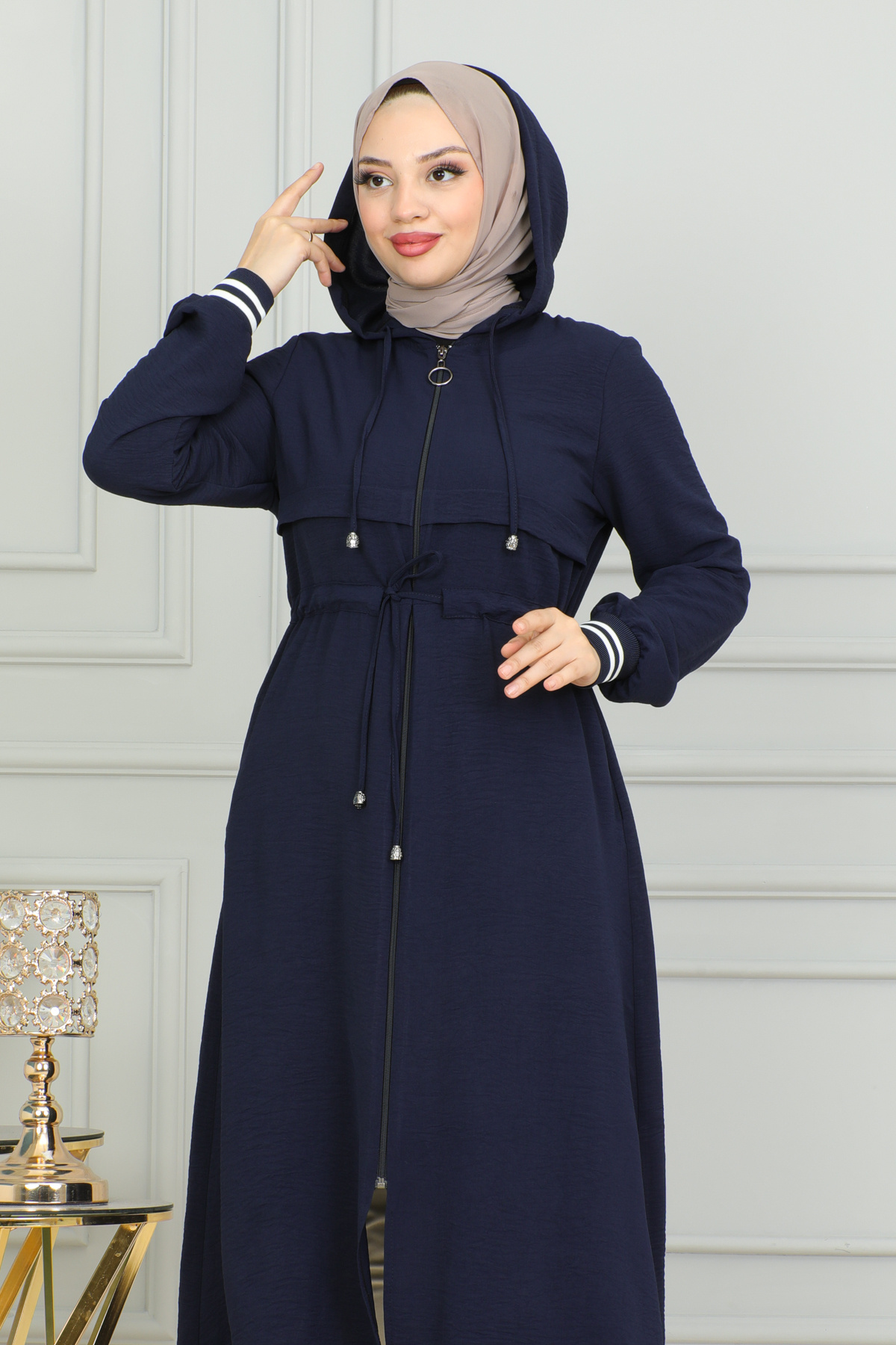 MARFİM KADIN KAPİŞONLU KOL RİBANALI AEROBİN TESETTÜR KAP - Fiyatı ...