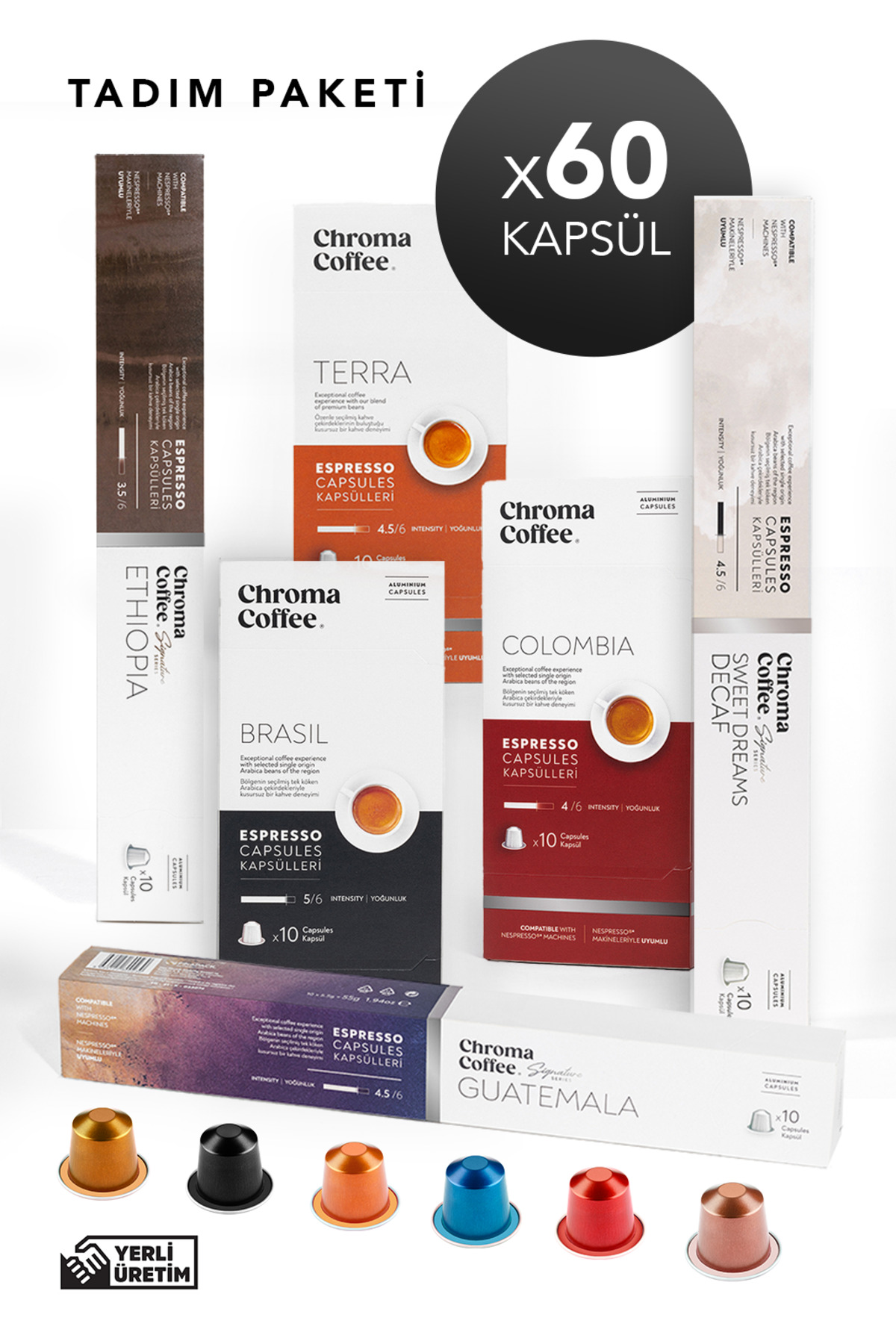 Chroma Coffee Tadım Paketi 60 Adet Nespresso Uyumlu Kapsül Kahve - Fiyatı, Yorumları