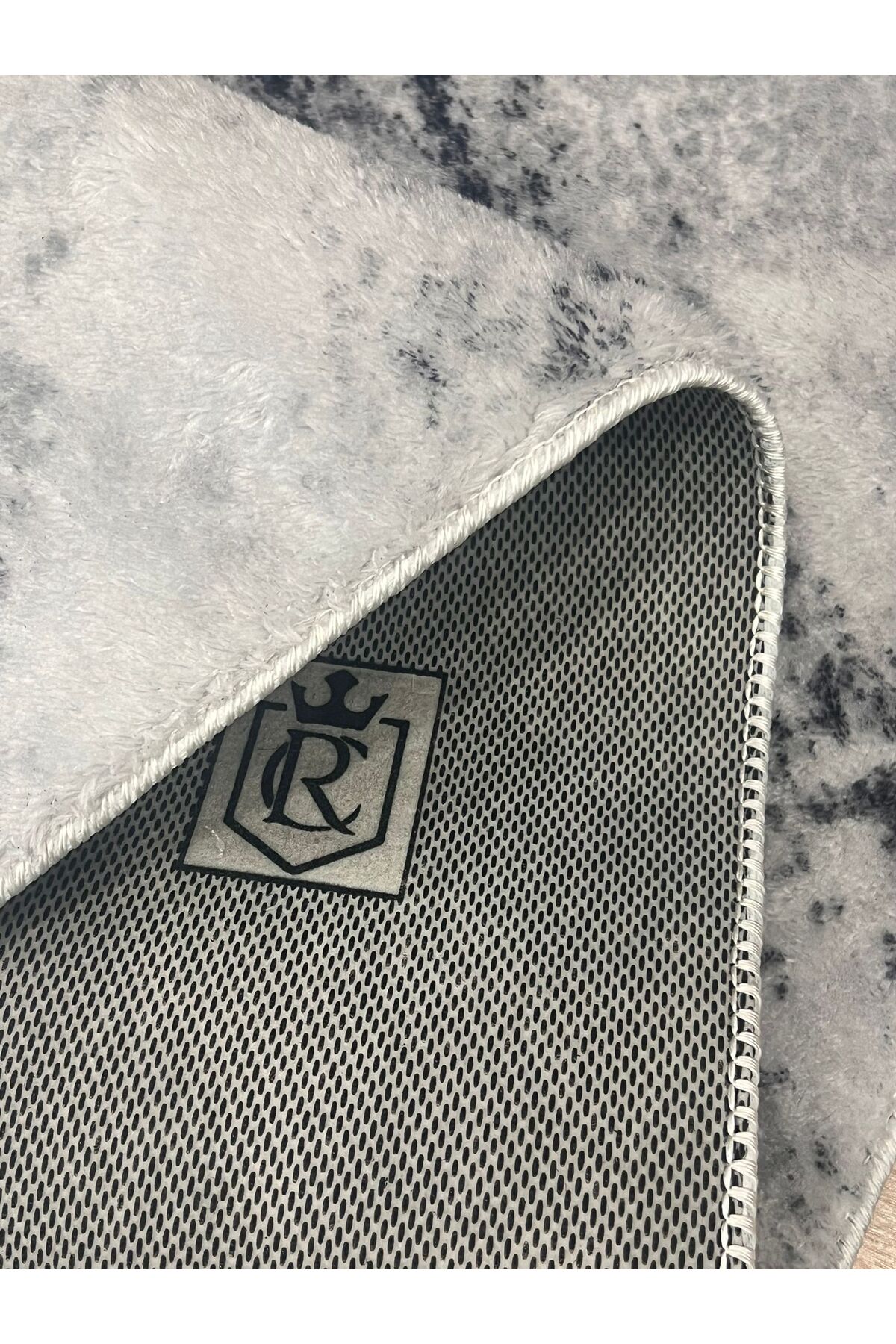 Sarar Raschel Carpet Çizgi Desenli Gri Kaymaz Taban Kalın Peluş Halı ...