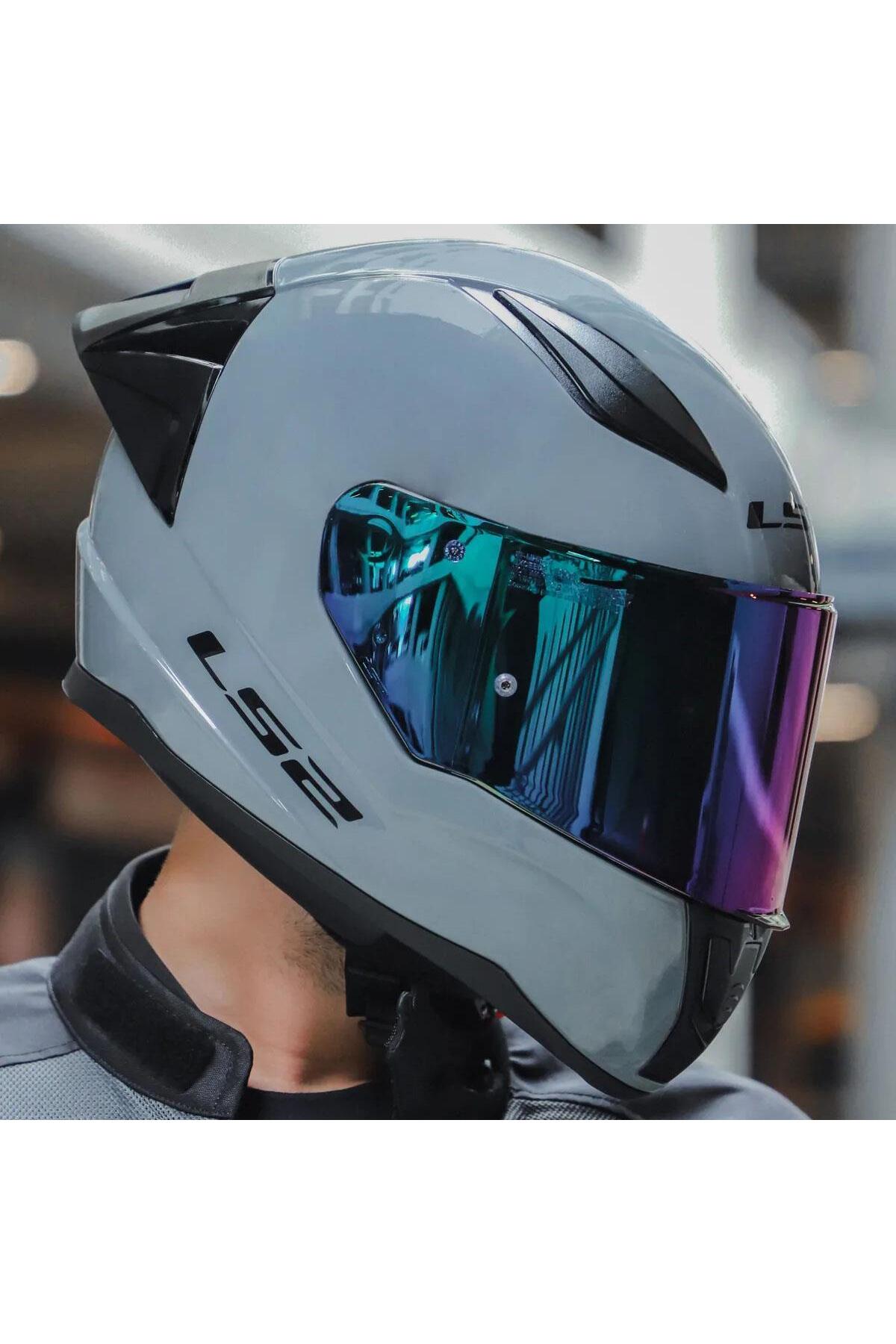 LS2 Rapid 2 Race Full Face Motosiklet Kaskı Yarış Spoiler Şeffaf Siyah ...