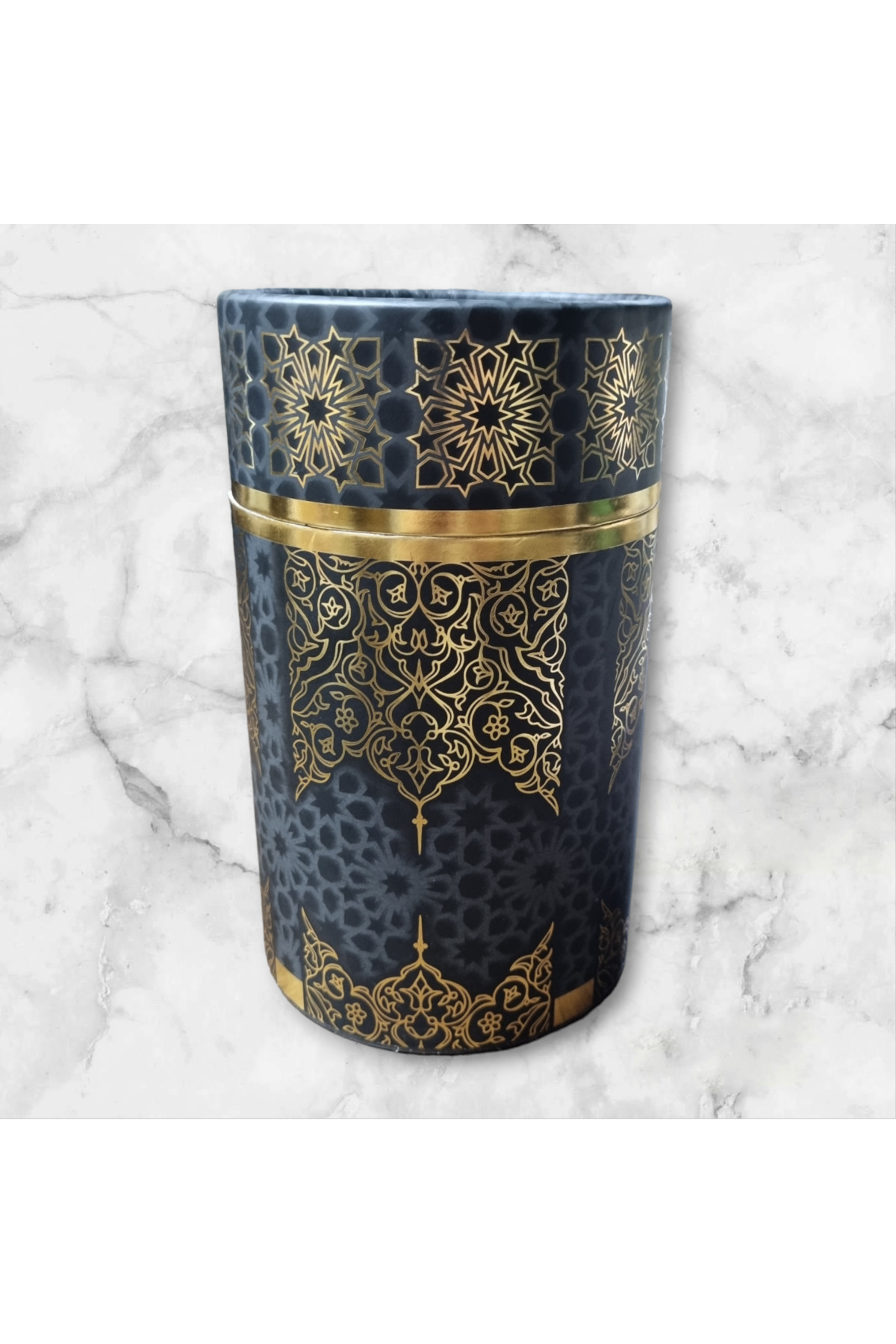 ecenplast Silindir Karton Kutu Büyük Boy 17x10 cm Gold Varak Baskılı 5 ...