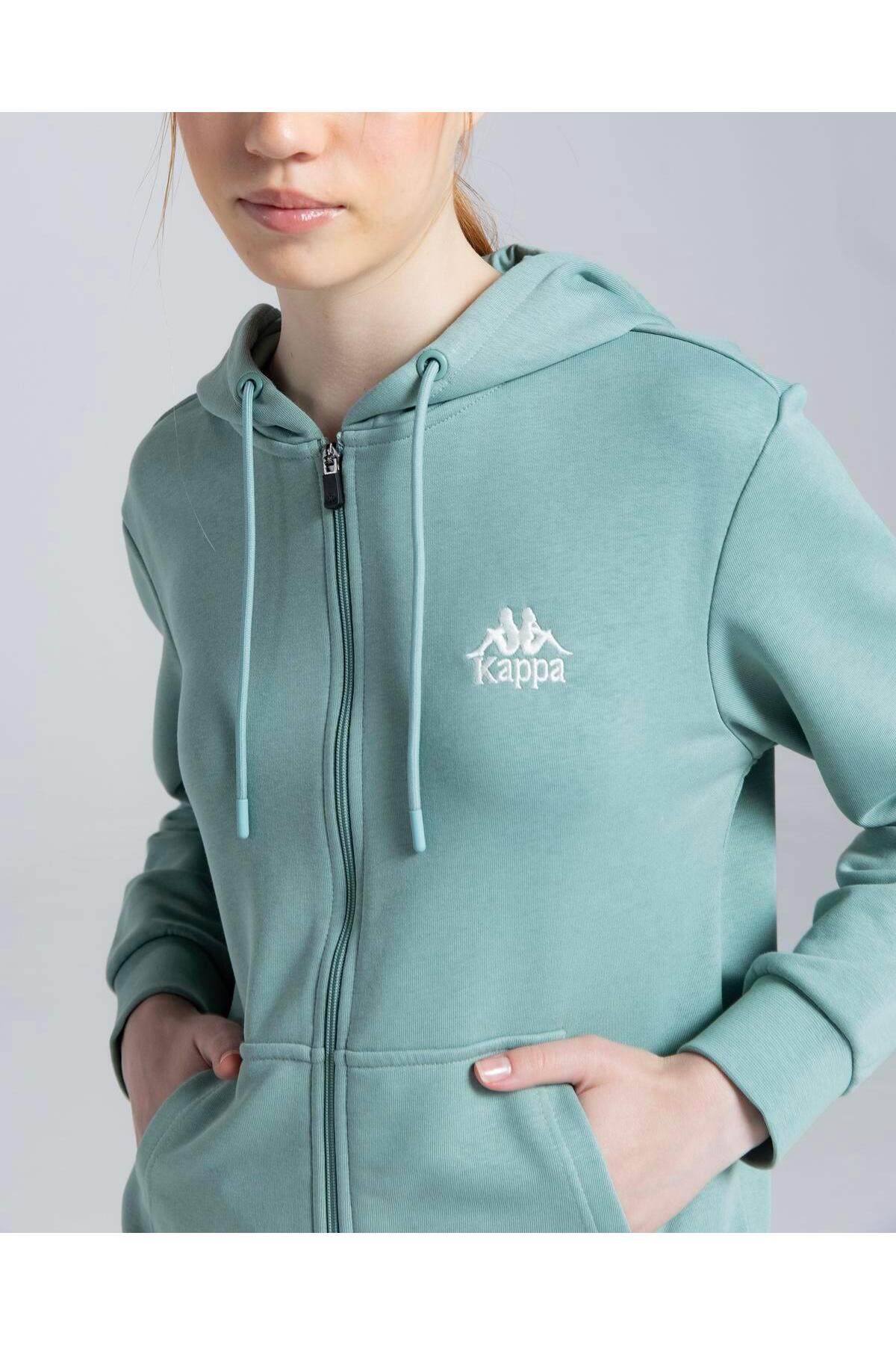 Kappa Authentic Mia Kadın Yeşil Regular Fit Fermuarlı Eşofman Üstü ...