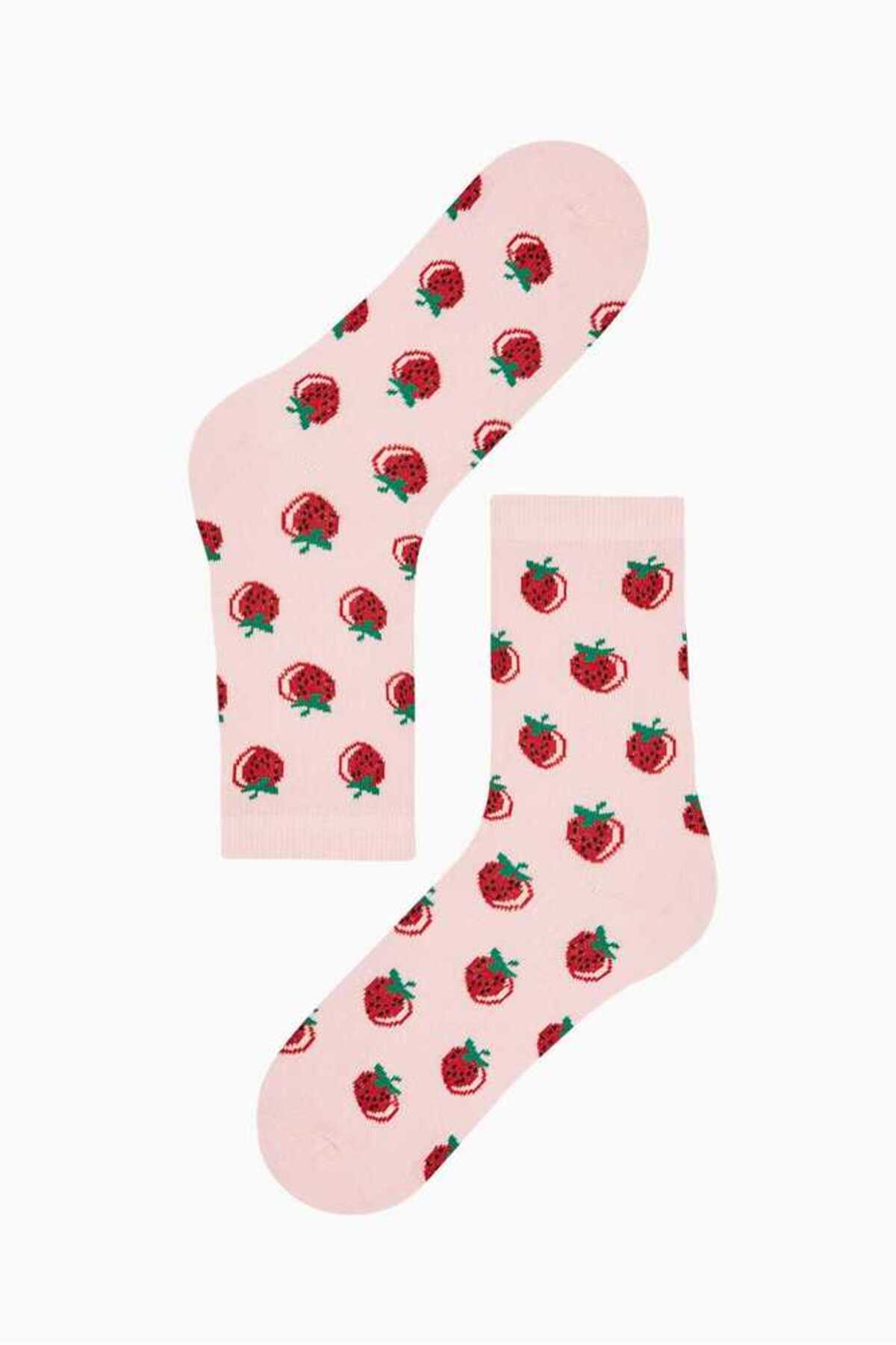 Bross Çilek Desenli Kadın Çorap Fiyatı, Yorumları - Trendyol