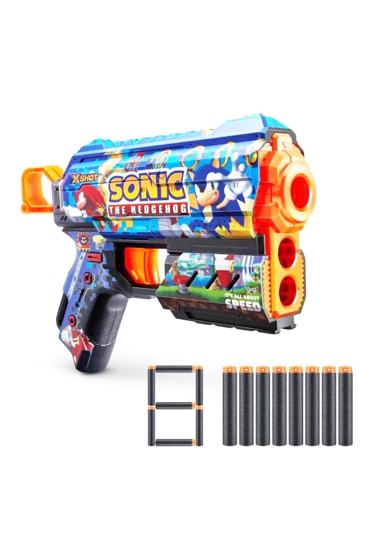 PopŞeker X-Shot Skins Flux Sonic The Hedgehog Sünger Dart Atan Silah ...