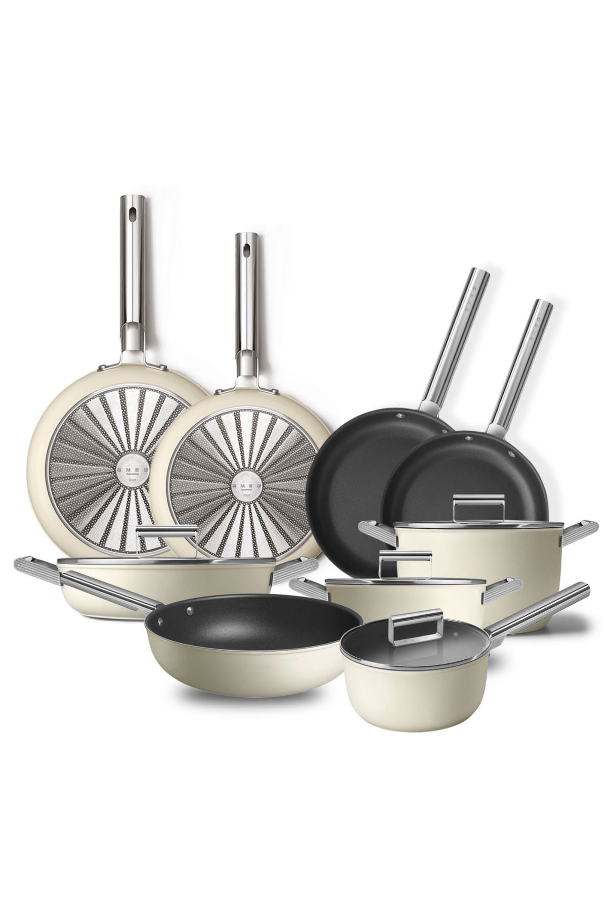 Smeg Cookware 50's Style Exclusive Krem Plus 9'lu Tencere&tava Seti ...