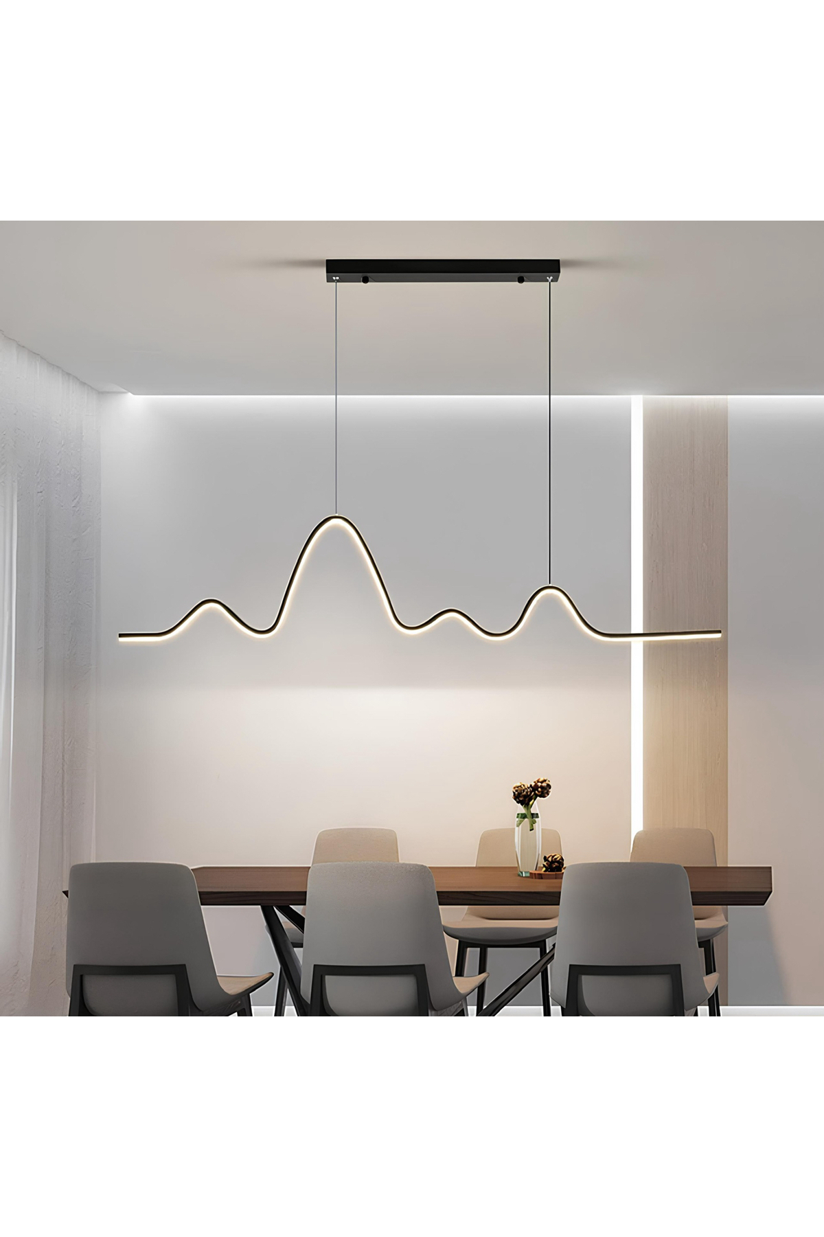 burenze Modern Tasarım İmza Sarkıt Power Led Avize Siyah Salon Avize ...