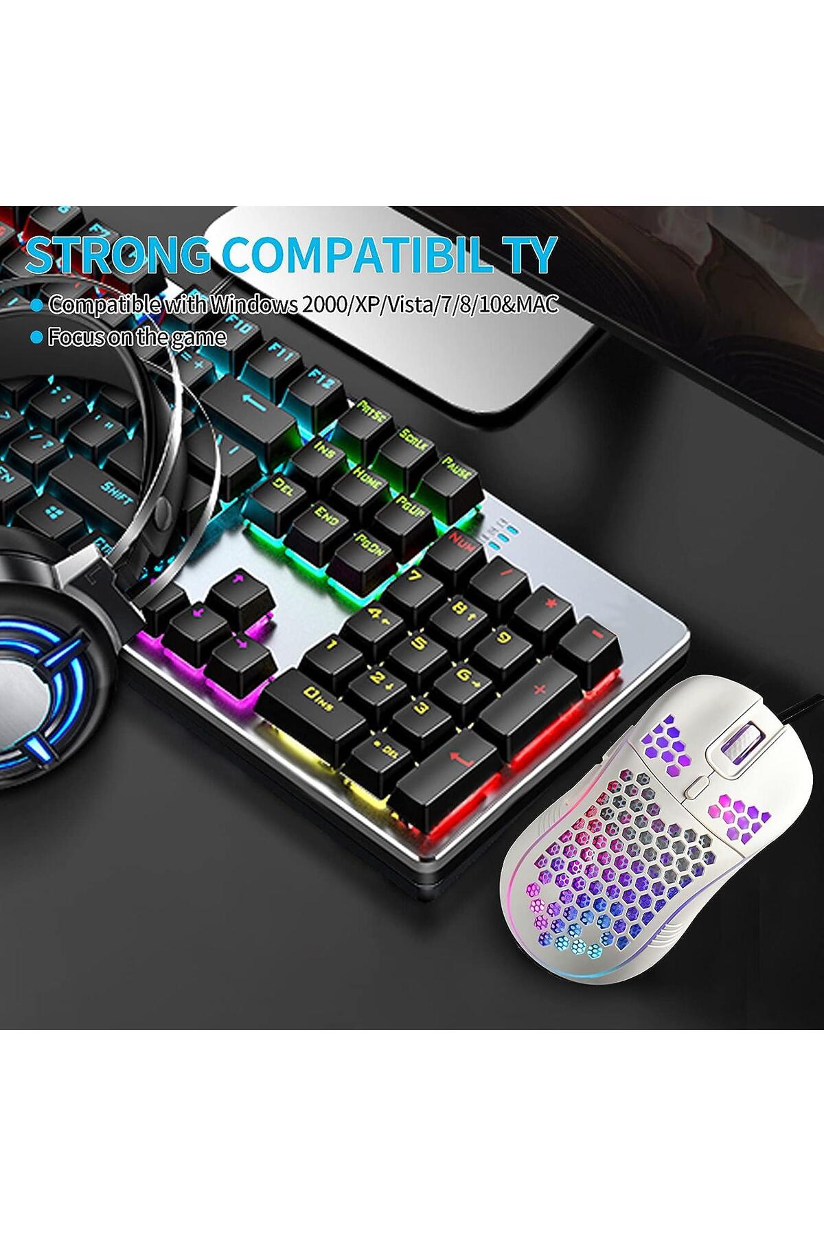 valkyrie Rgb Led Işıklı 6 Tuşlu 7200dpı Gaming Oyuncu Mouse Beyaz ...