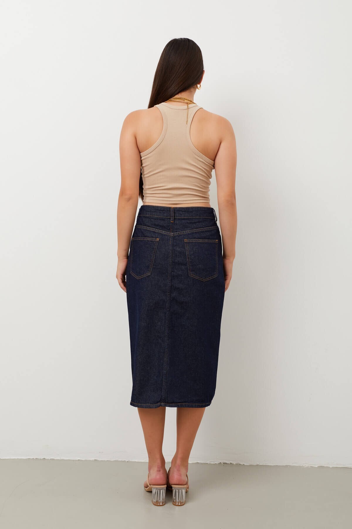 BANNY JEANS Kadın Yırtmaçlı Midi Jean Etek Fiyatı, Yorumları - Trendyol