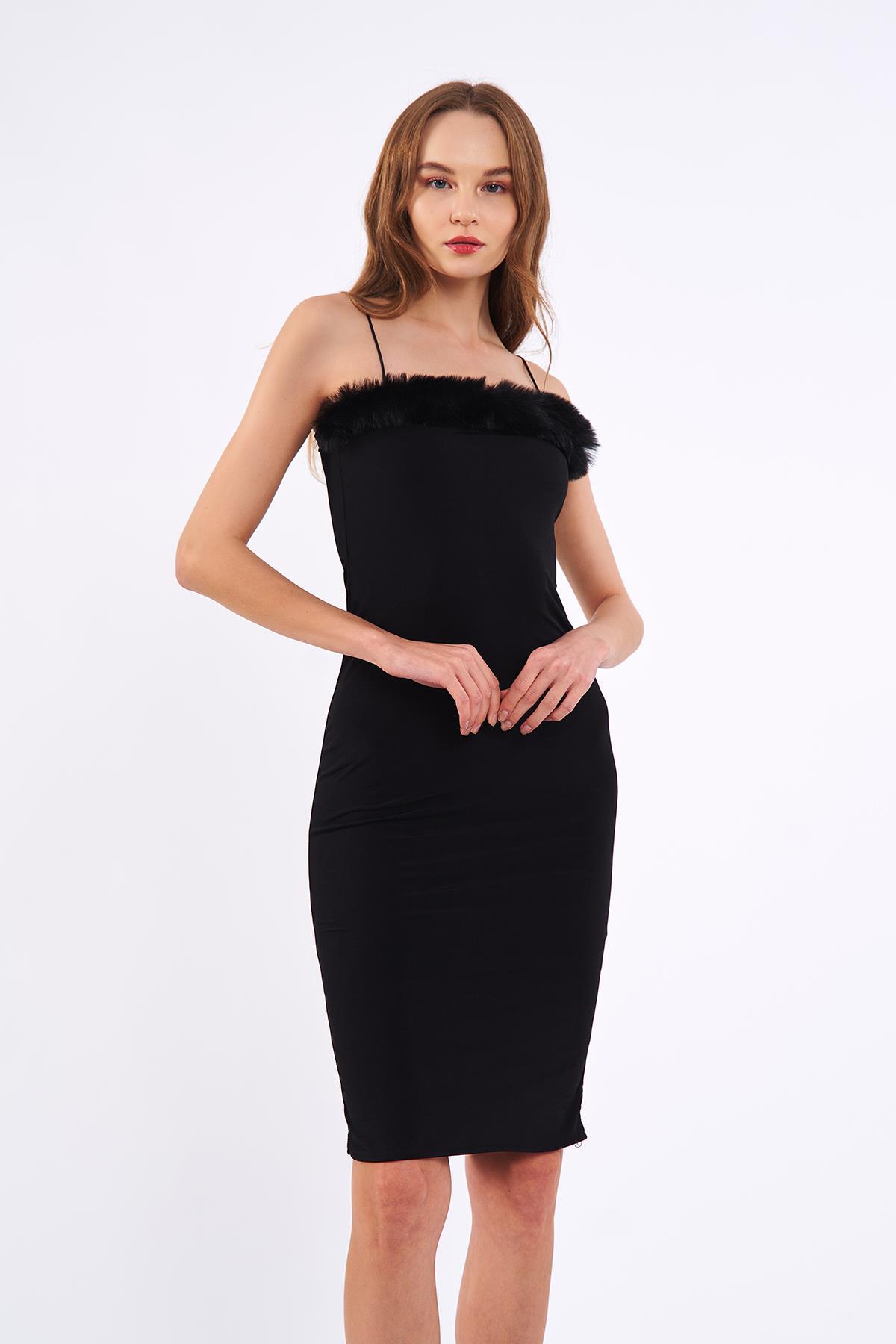 Esse Jeffe Kadın Peluş Tüy Detaylı Abiye Gece Davet Elbisesi Fiyatı, Yorumları - Trendyol