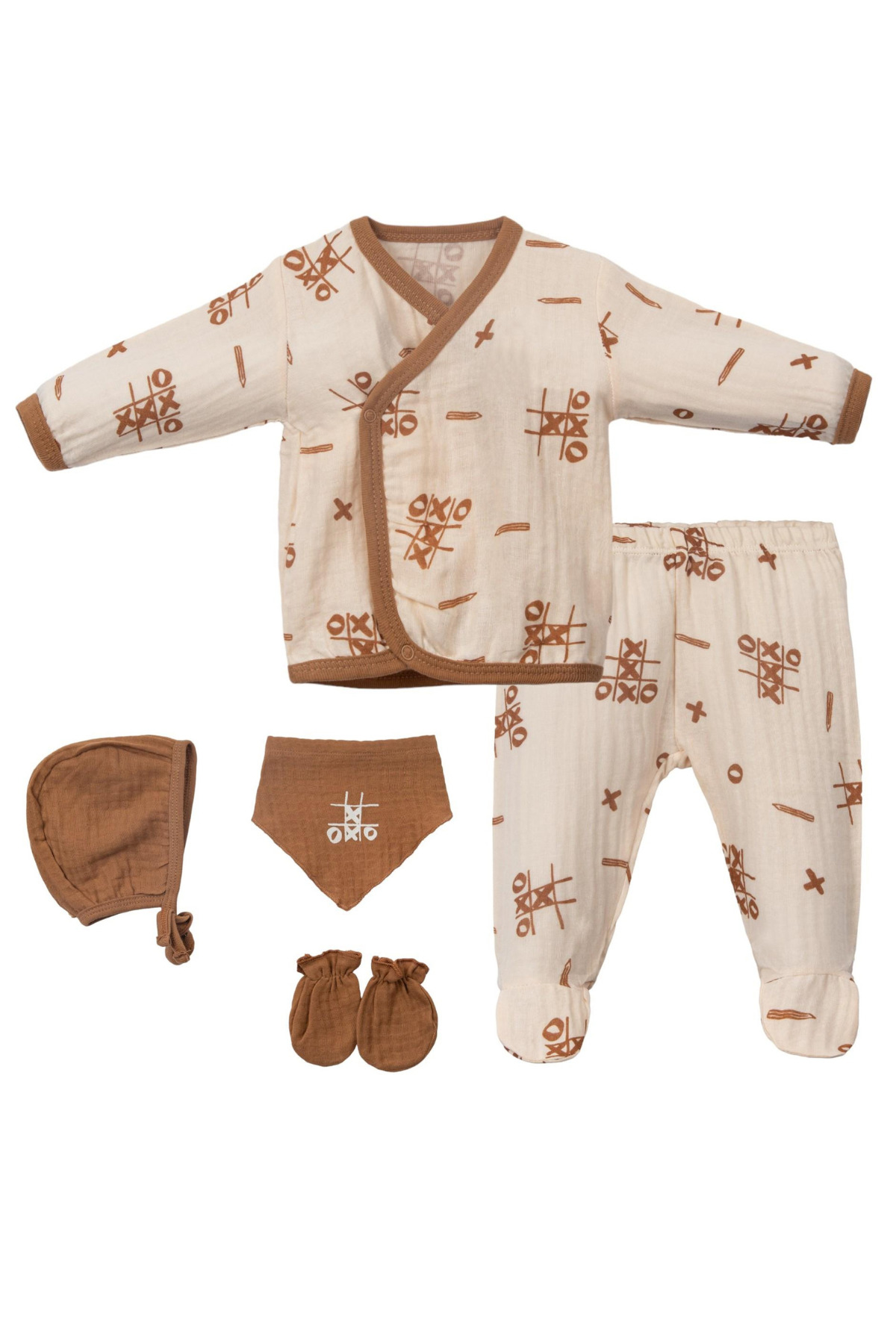 Cherub Baby XOX Finike Müslin %100 Pamuk 5 Parça Hastane Çıkışı Zıbın ...